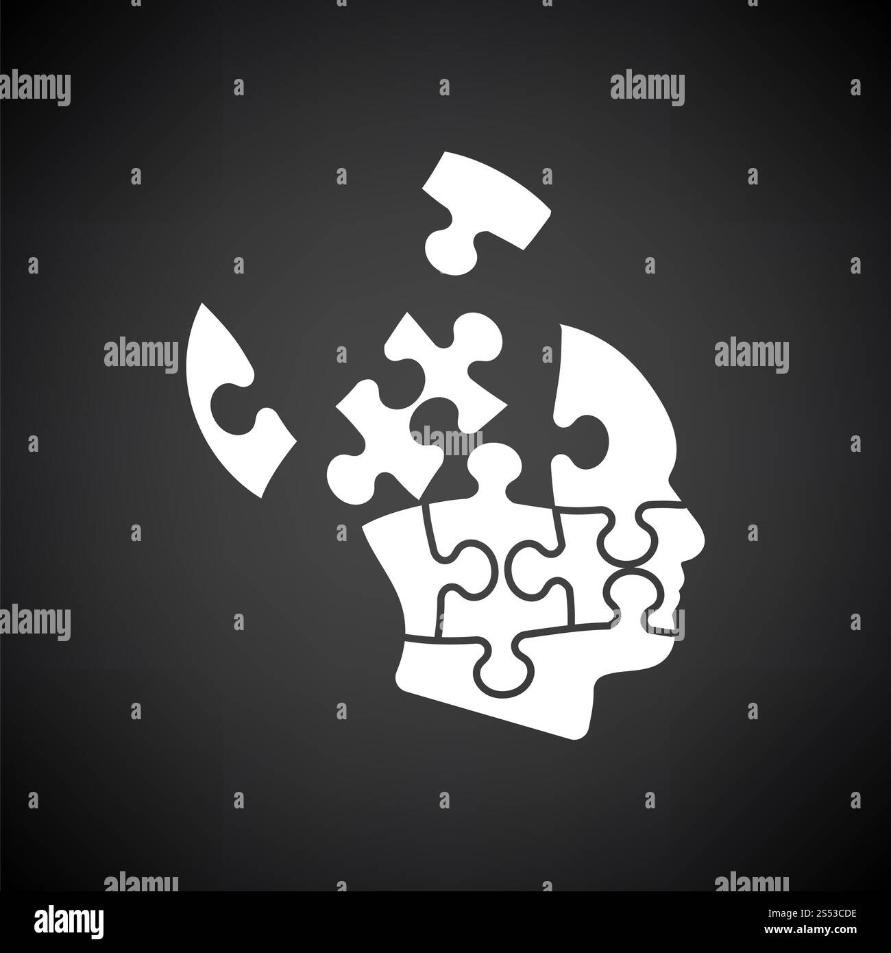 Solution Icon. White on Black Background. Vector Illustration Stock ...