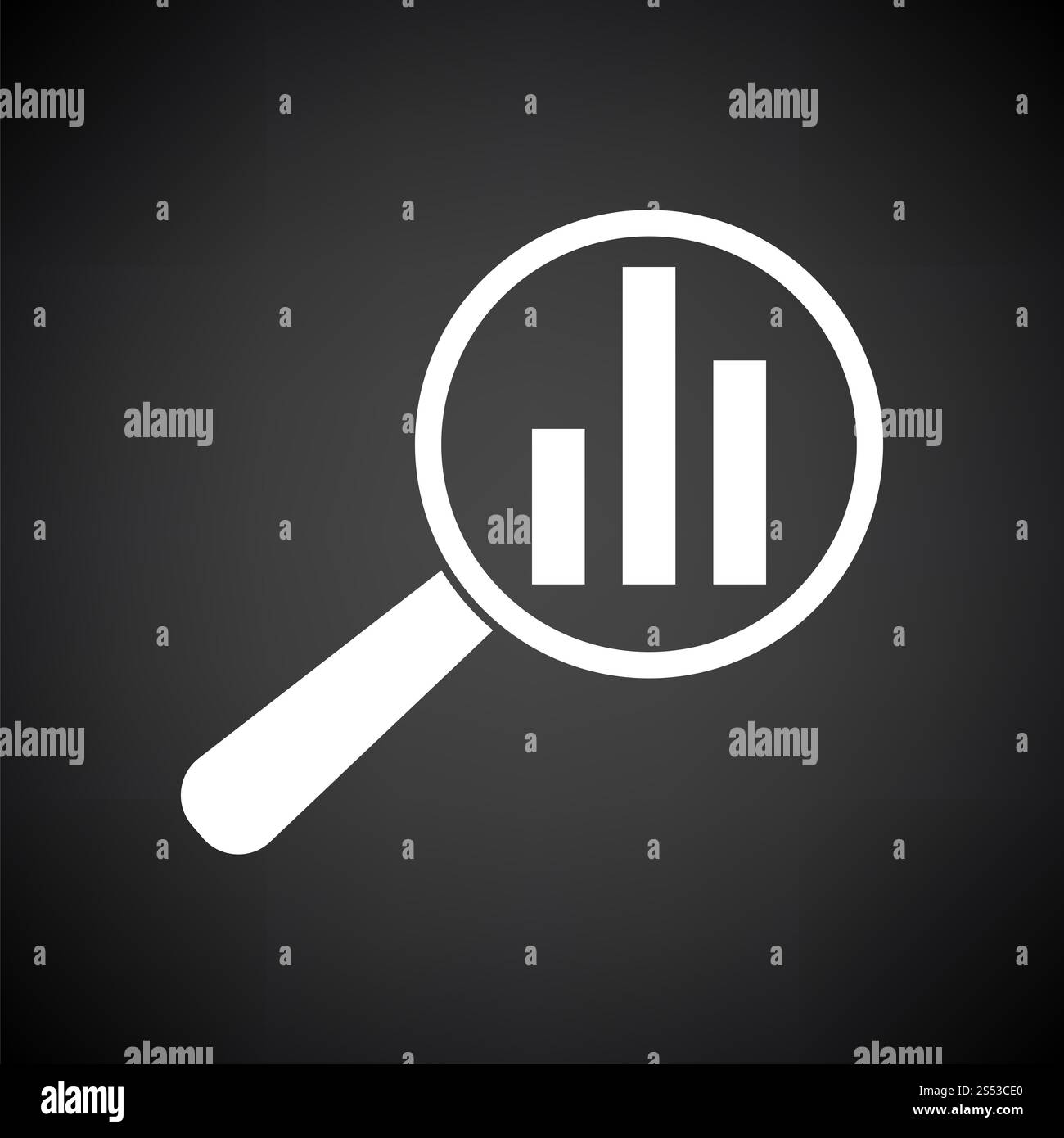 Analytics Icon. White on Black Background. Vector Illustration Stock ...