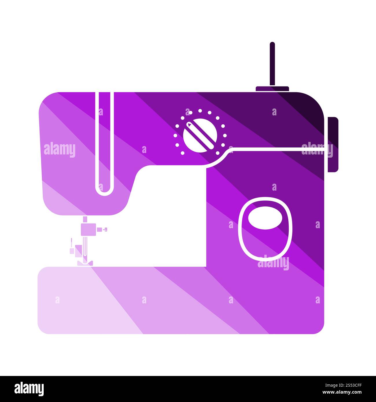Modern Sewing Machine Icon. Flat Color Ladder Design. Vector ...