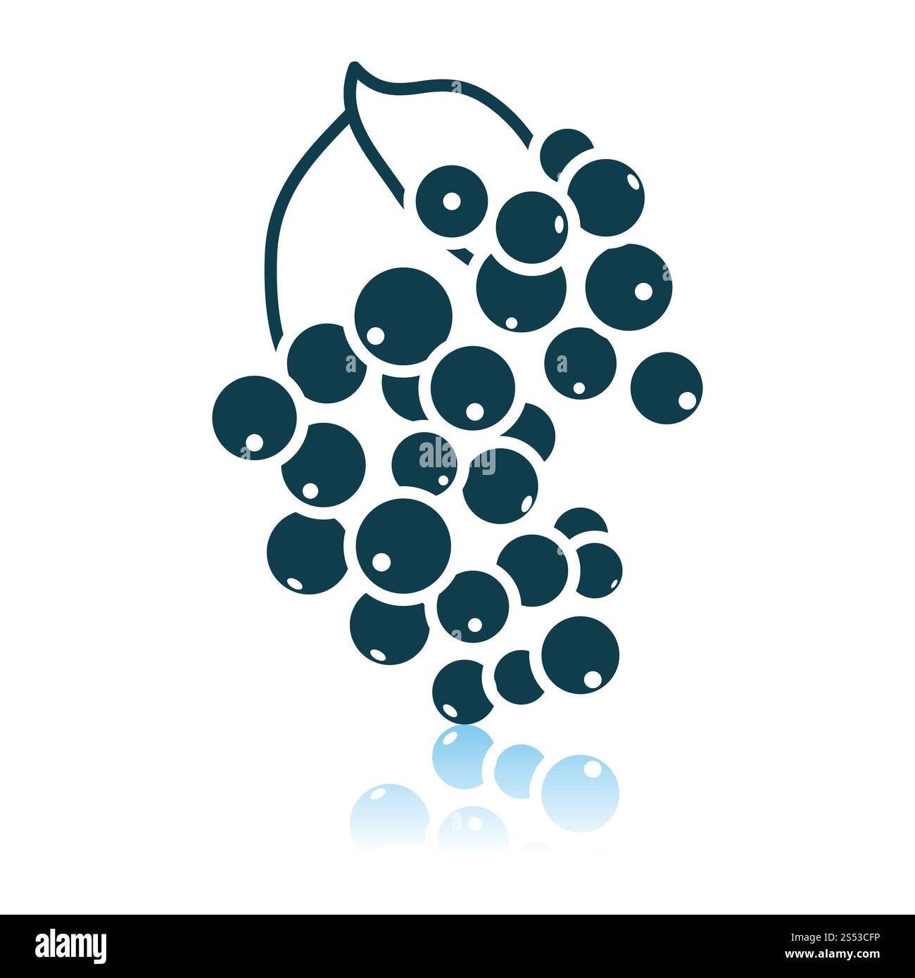 Black Currant Icon On Gray Background. Shadow Reflection Design. Vector ...
