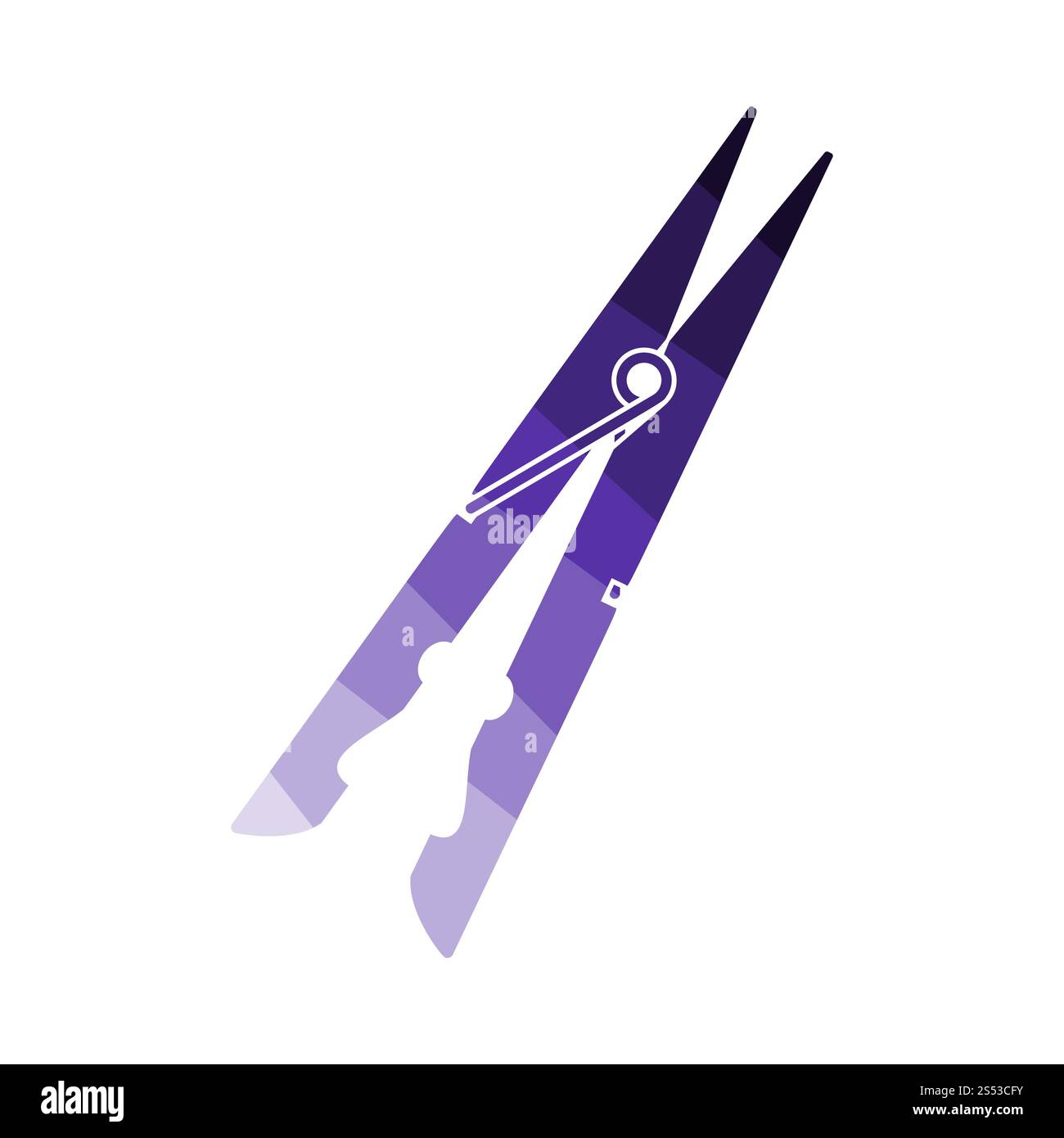 Cloth Peg Icon. Flat Color Ladder Design. Vector Illustration Stock Photo - Alamy