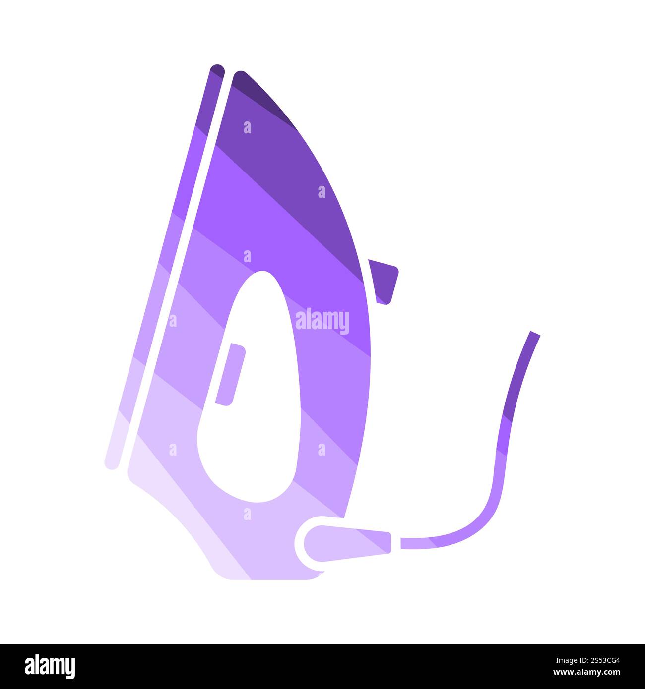 Steam Iron Icon. Flat Color Ladder Design. Vector Illustration Stock ...
