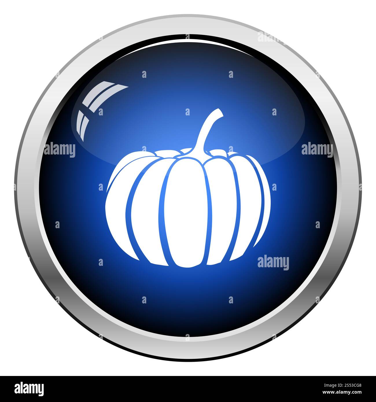 Pumpkin Icon. Glossy Button Design. Vector Illustration Stock Photo - Alamy