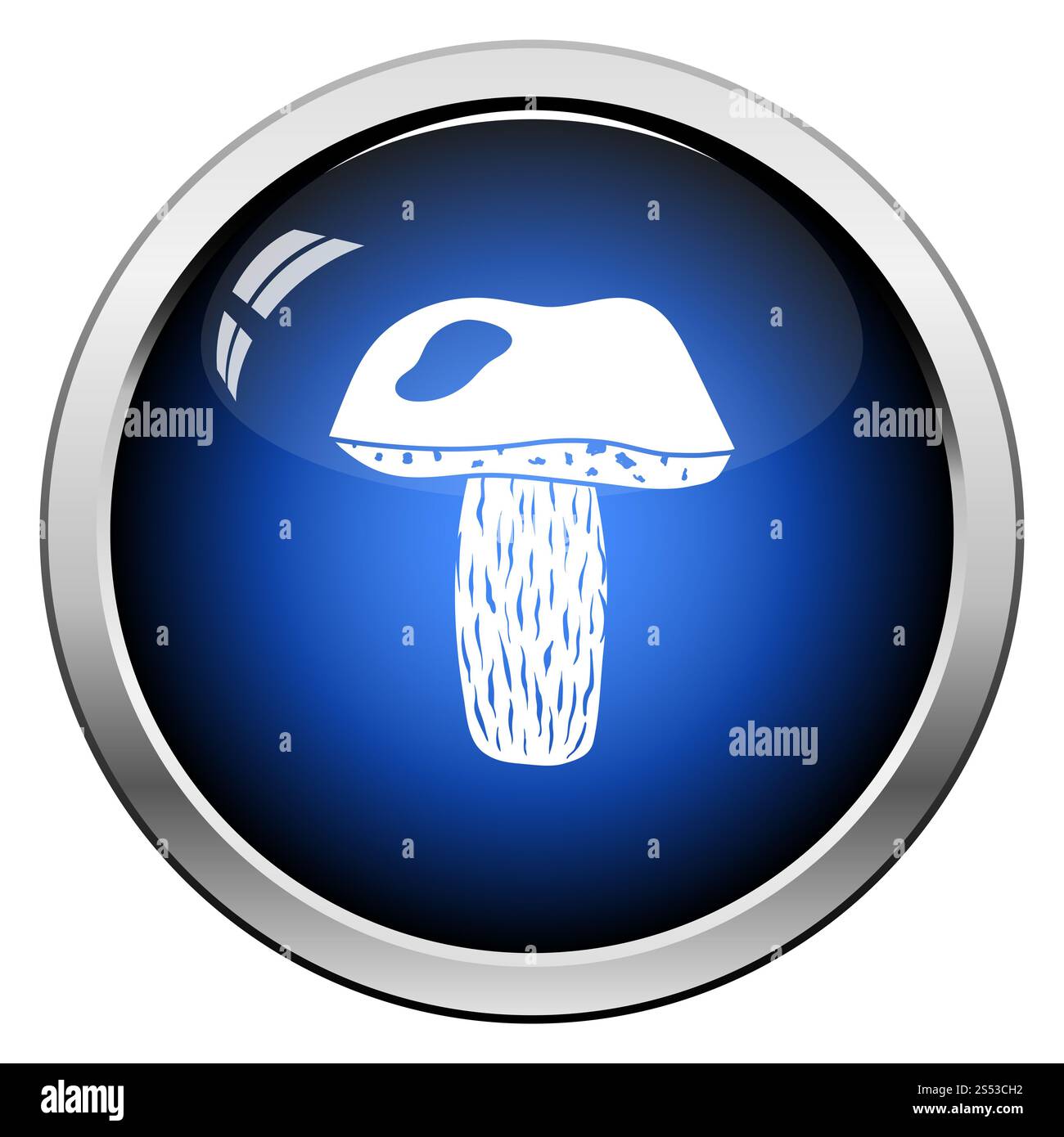 Mushroom Icon. Glossy Button Design. Vector Illustration Stock Photo ...