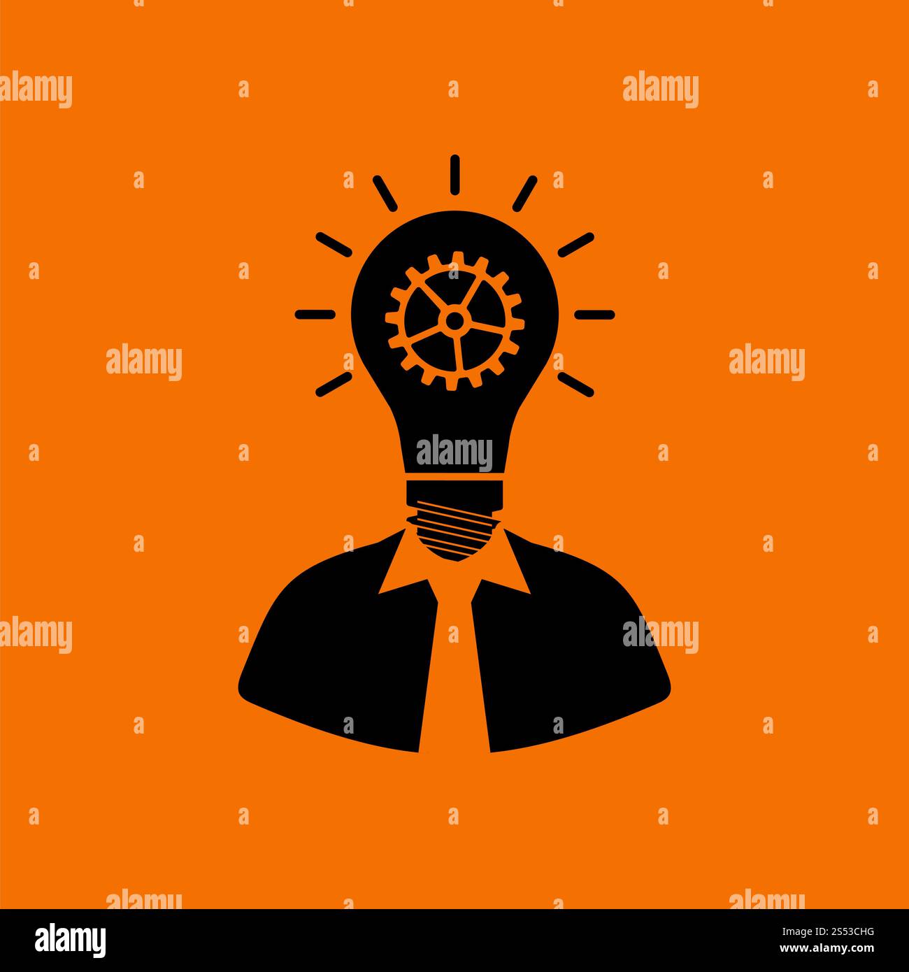 Innovation Icon. Black on Orange Background. Vector Illustration Stock ...