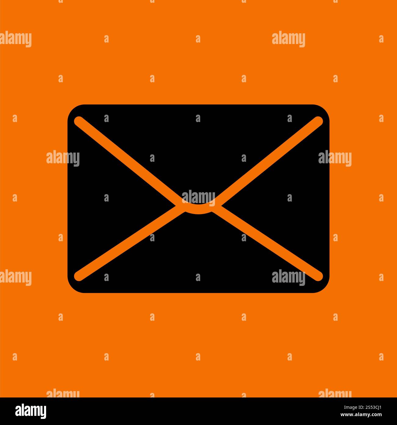 Mail Icon. Black on Orange Background. Vector Illustration Stock Photo ...