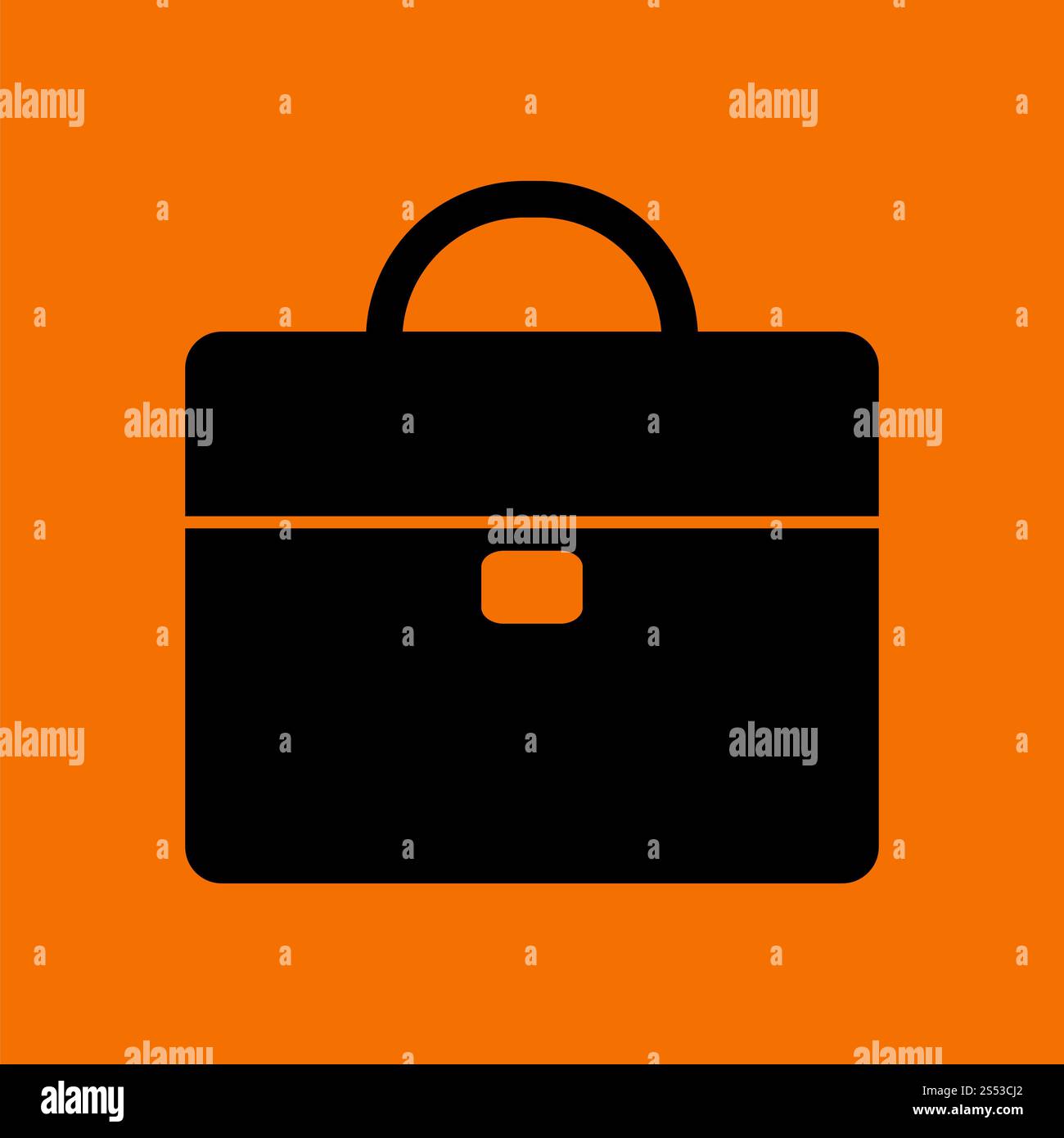 Briefcase Icon. Black on Orange Background. Vector Illustration Stock Photo - Alamy