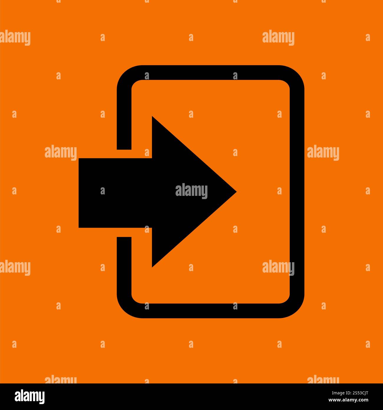 Enter Icon. Black on Orange Background. Vector Illustration Stock Photo ...