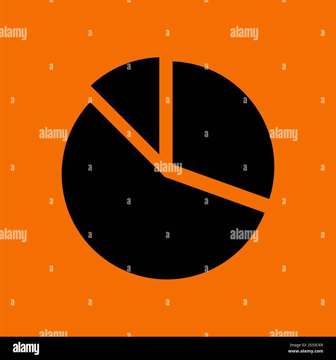 Pie Chart Icon. Black on Orange Background. Vector Illustration Stock ...