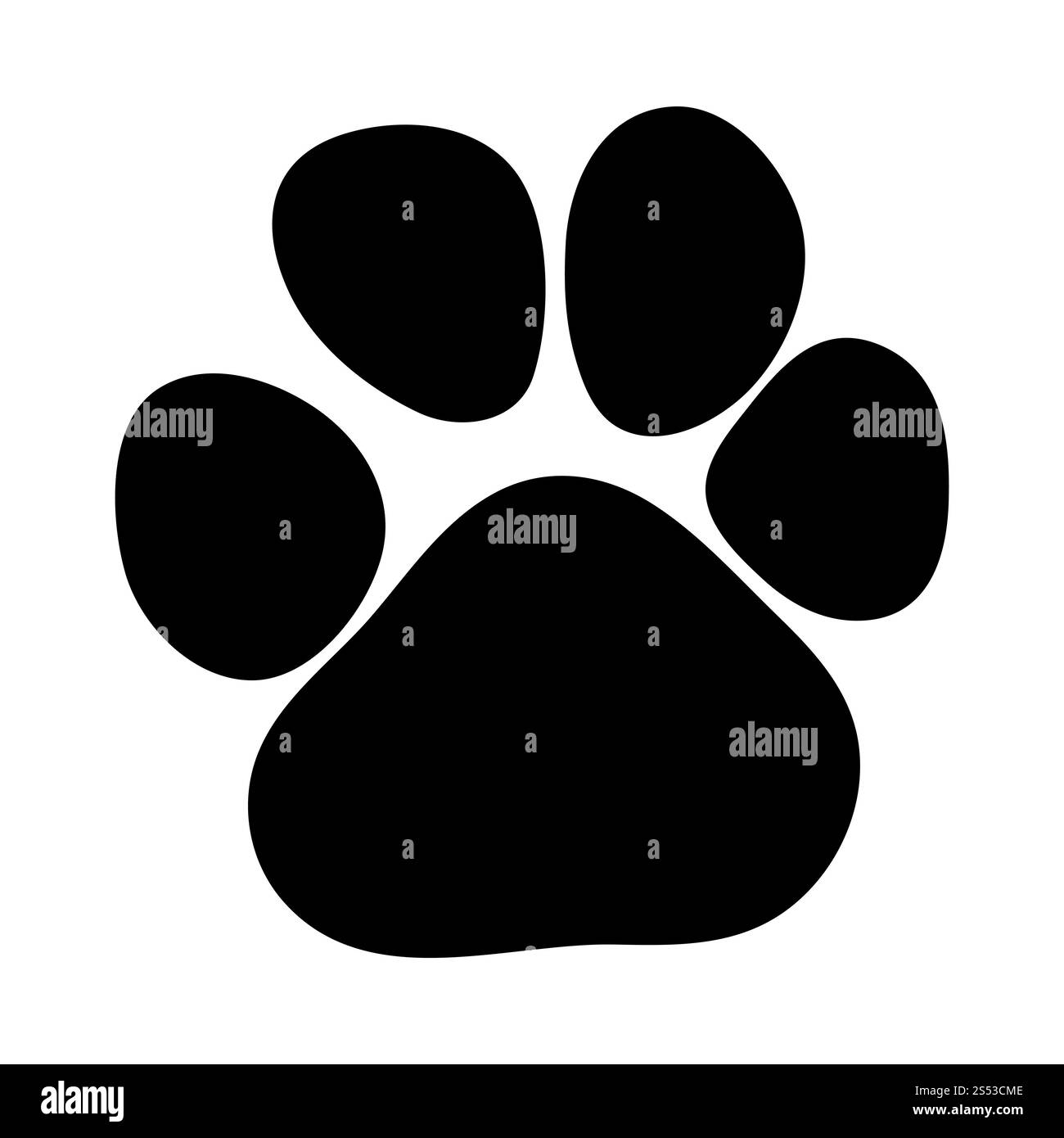 Leopard Footprint. Black Silhouette Design. Vector Illustration Stock ...
