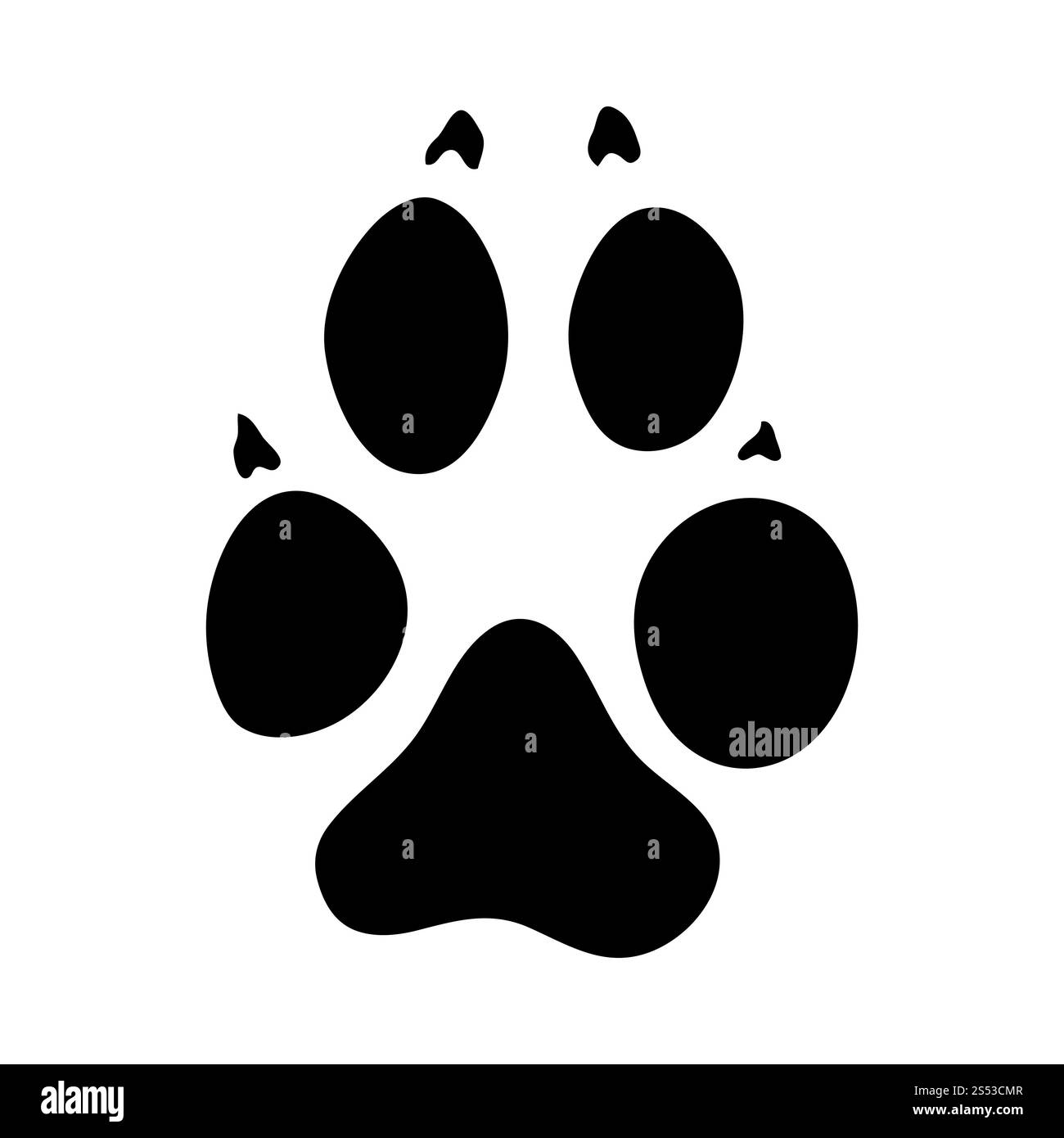 Wolf Footprint. Black Silhouette Design. Vector Illustration Stock ...