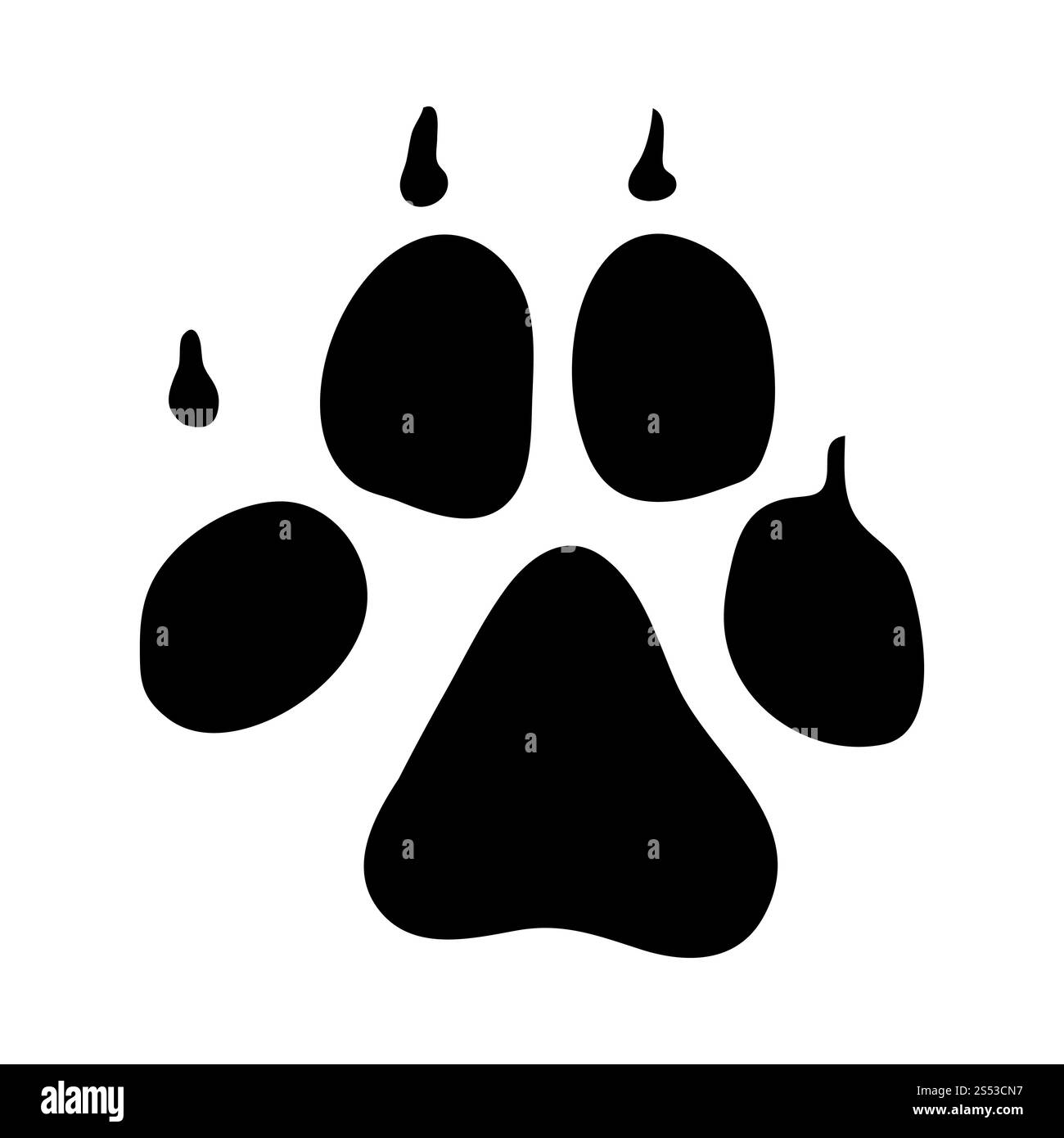 Dog Footprint. Black Silhouette Design. Vector Illustration Stock Photo ...