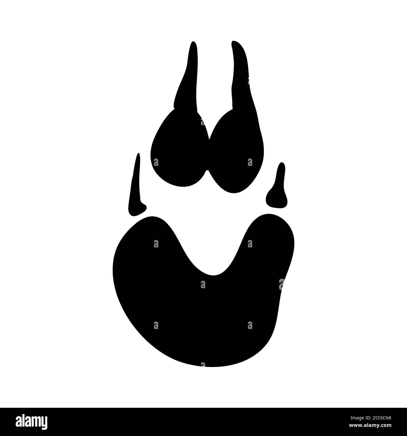 Turkmen Fox Footprint. Black Silhouette Design. Vector Illustration ...