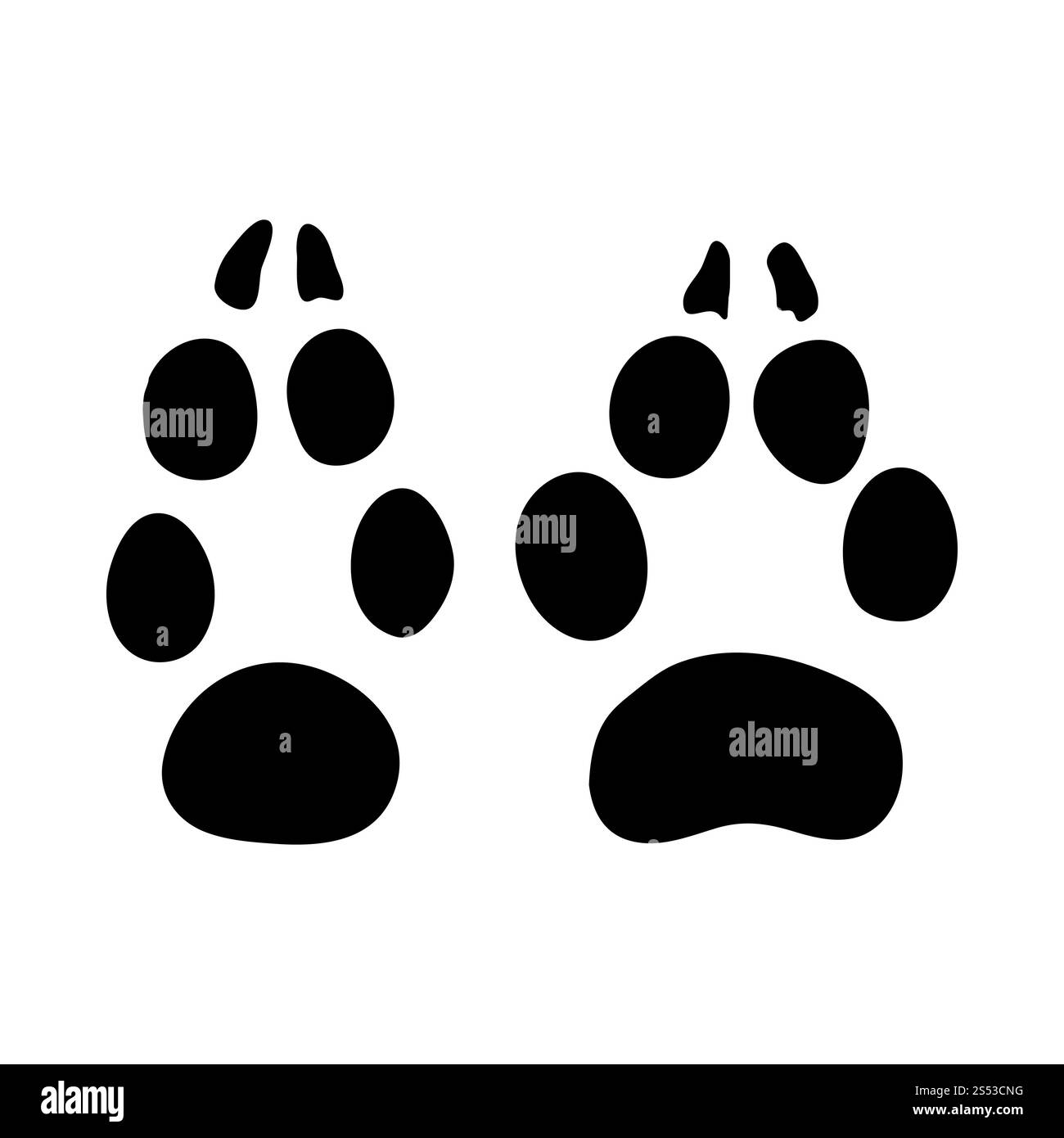 Fox Footprint. Black Silhouette Design. Vector Illustration Stock Photo ...