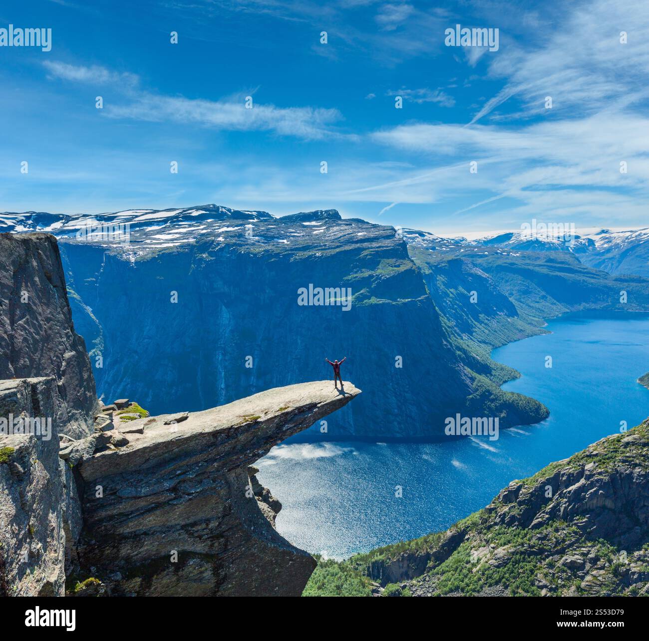 Man tourist on trolltunga hi-res stock photography and images - Alamy