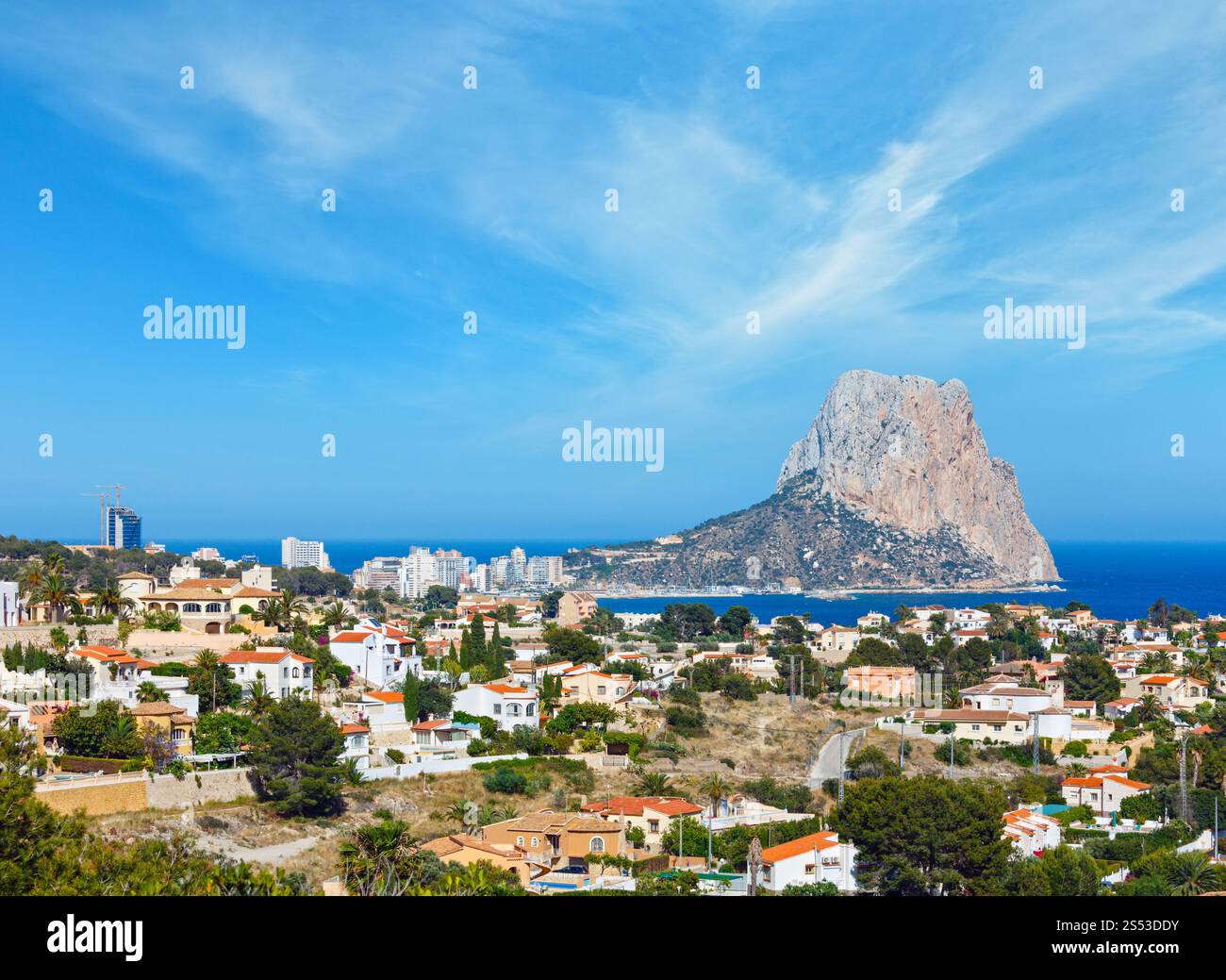 Famous Rock Penon de Ifach of Calp town at Costa Blanca, Valencia ...