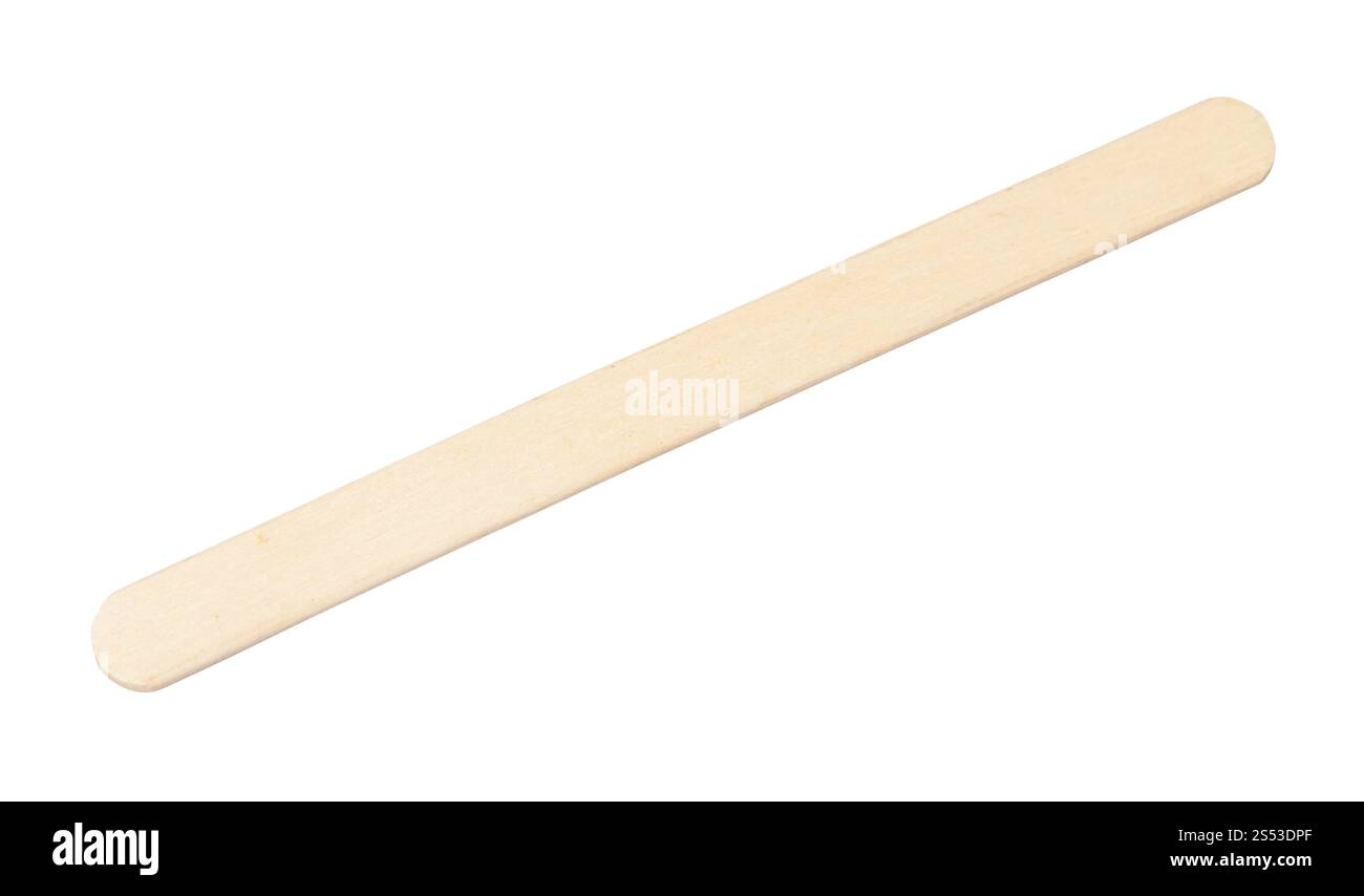 empty flat wooden craft ice cream stick isolated on white background ...