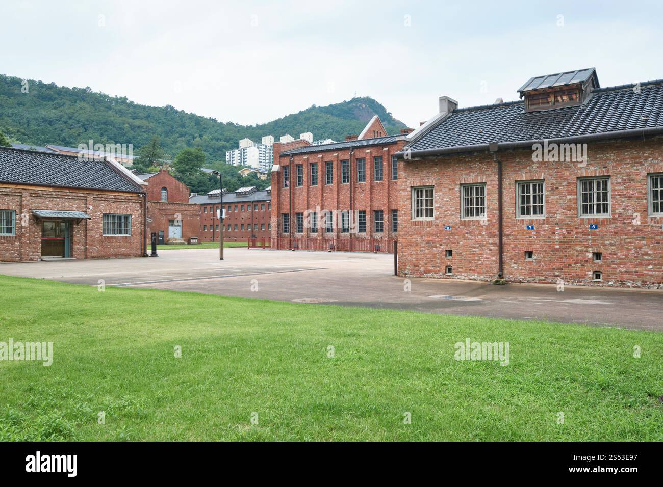 Exterior view of some of the red brick buildings. At the Seodaemun ...