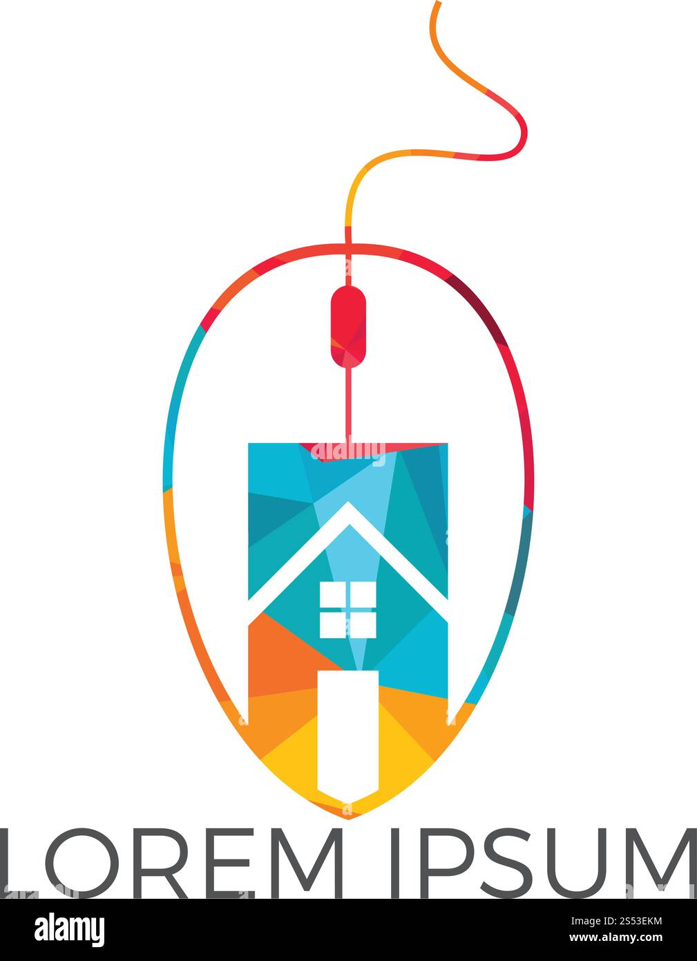 Mouse Home Logo Design. Home Click Logo Design Template Stock Vector ...