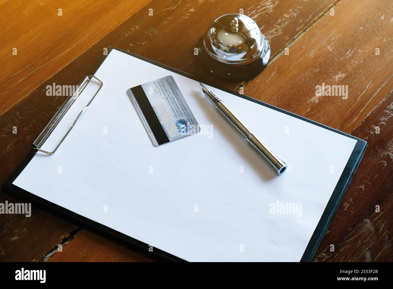 Hotel reception counter desk with service bell Concept room hotel ...