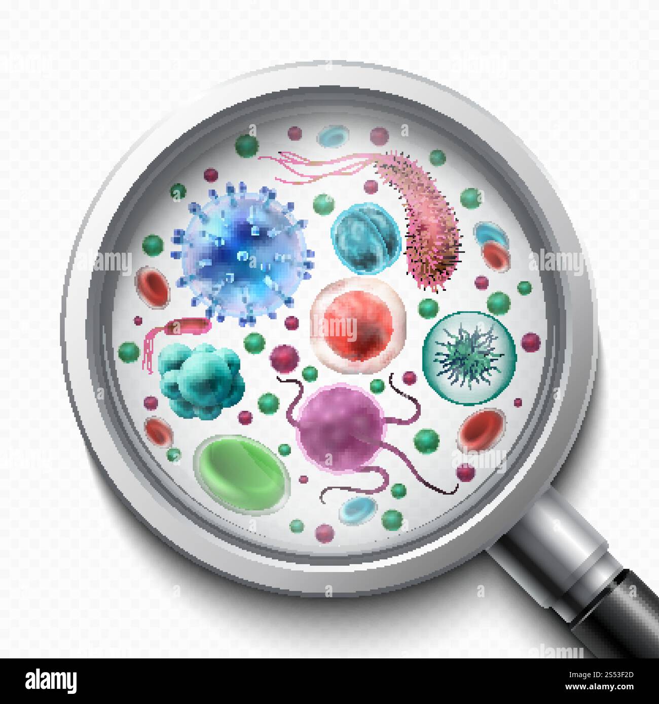 Bacteria cells, microorganisms, viruses and germs. Epidemic science ...