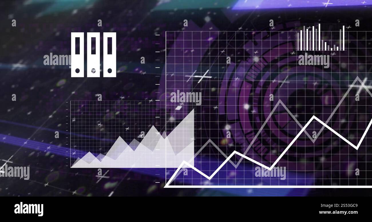 Image of cloud icon, digital data processing over scope scanning Stock Photo - Alamy