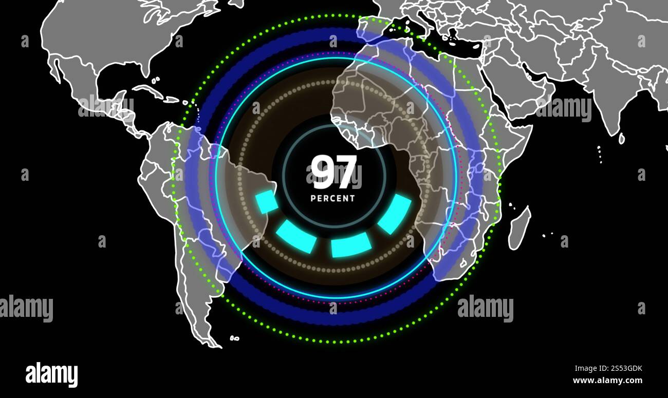 Image Of Scope And Digital Data Processing Over World Map Global Connections Computing And