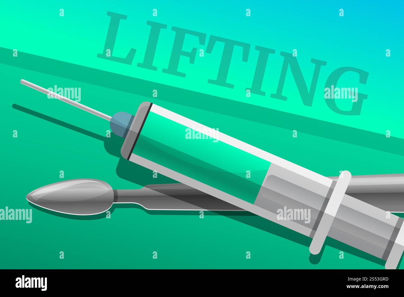 Surgery injection lifting concept banner. Cartoon illustration of ...