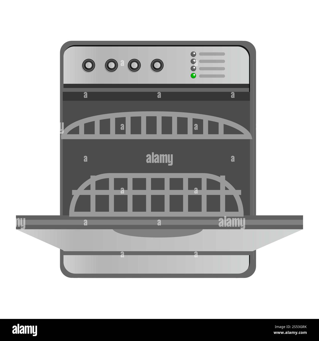 Open dishwasher icon. Cartoon of open dishwasher vector icon for web ...