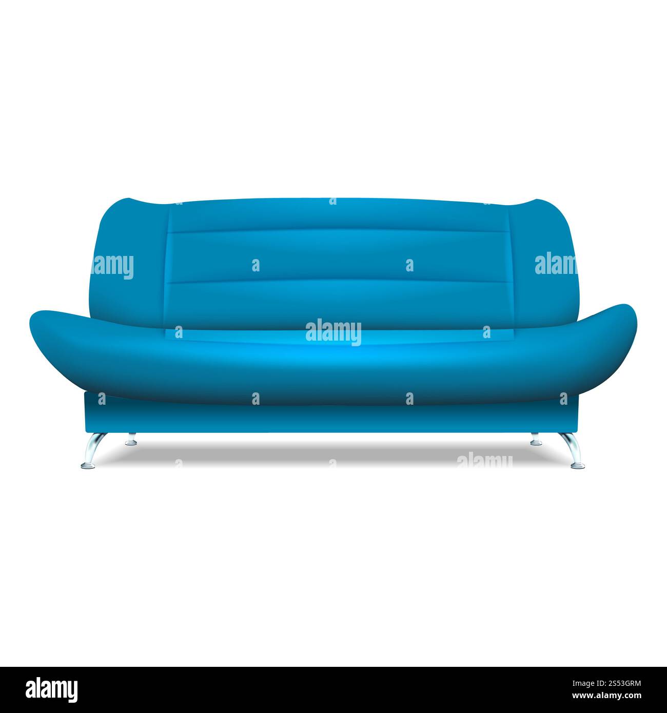 Blue sofa icon. Realistic illustration of blue sofa vector icon for web ...