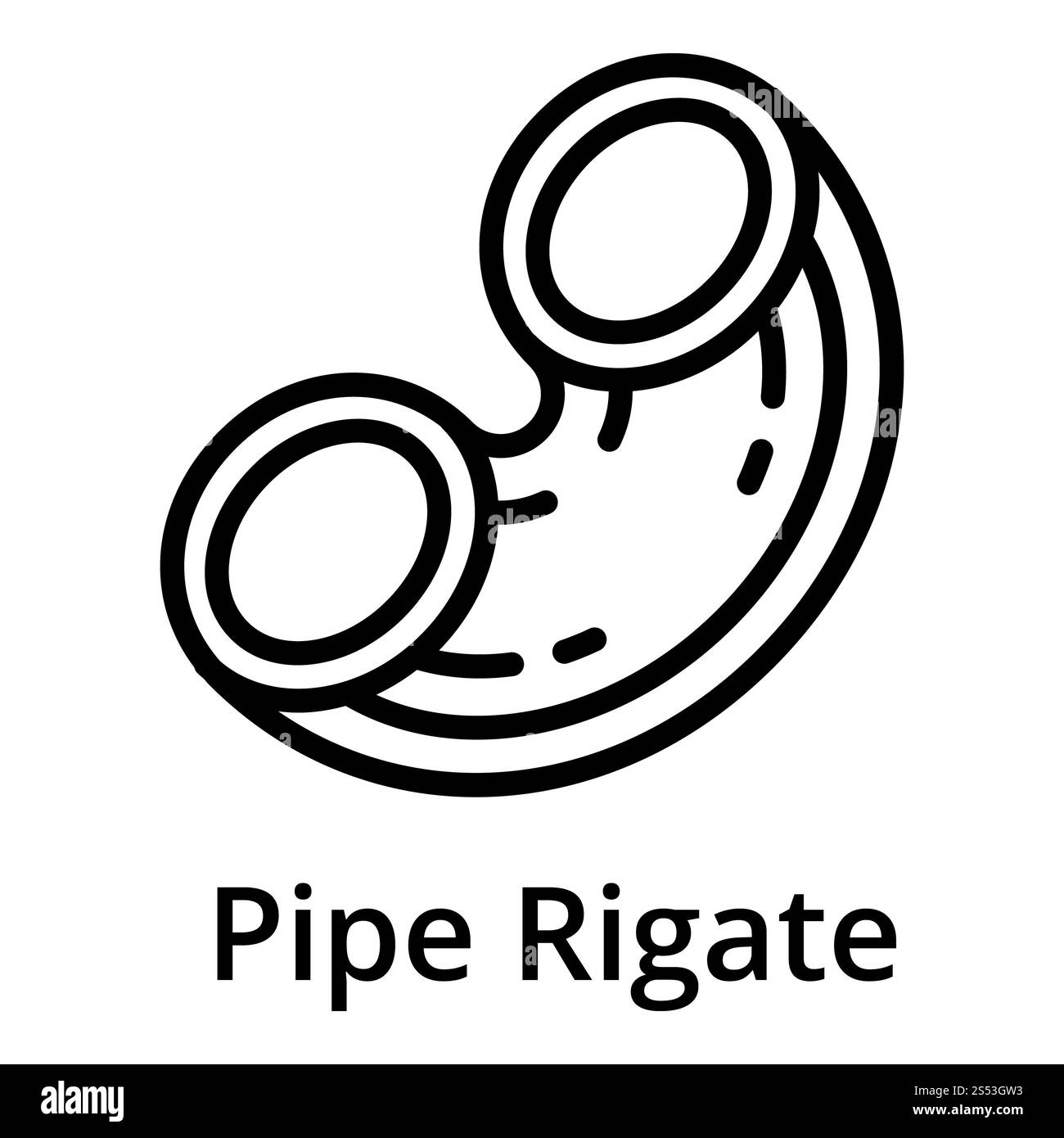 Pipe rigate icon. Outline pipe rigate vector icon for web design ...