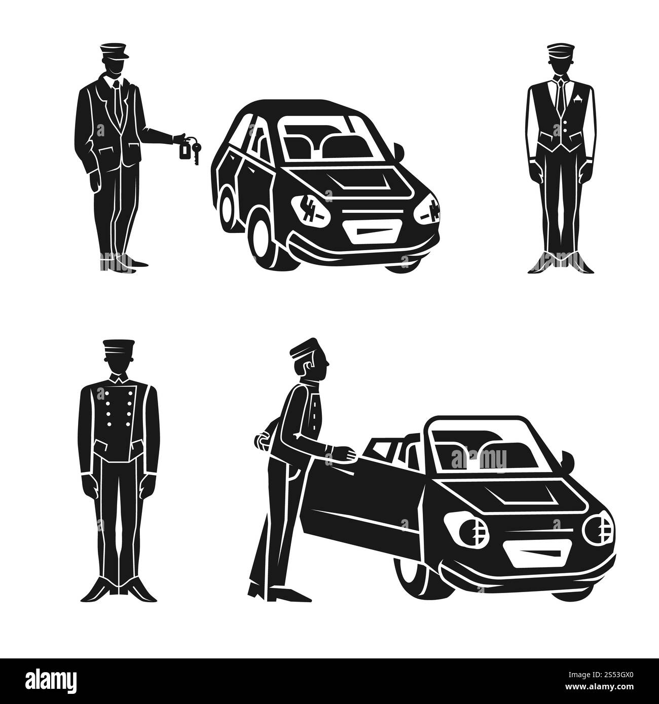 Valet icons set. Simple set of valet vector icons for web design on ...