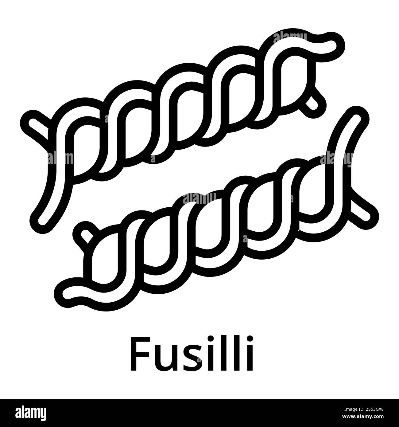 Fusilli icon. Outline fusilli vector icon for web design isolated on ...