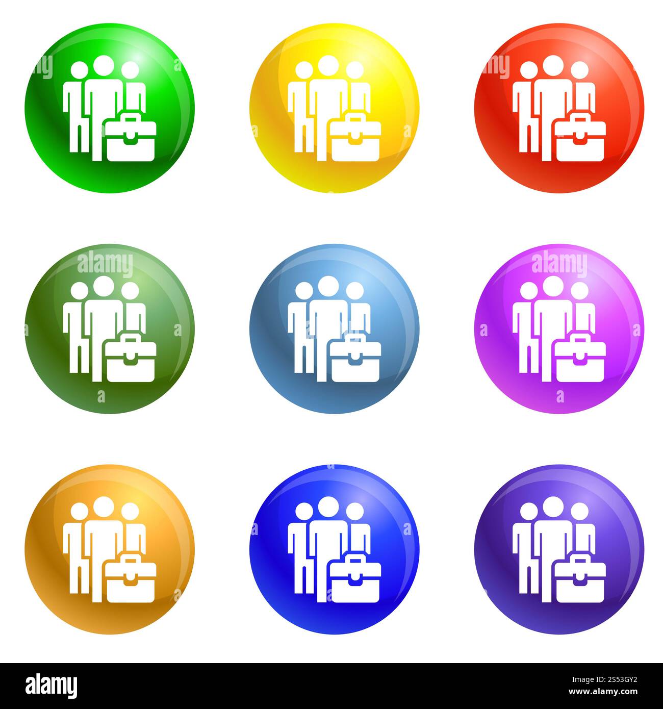 People peace group icons vector 9 color set isolated on white ...