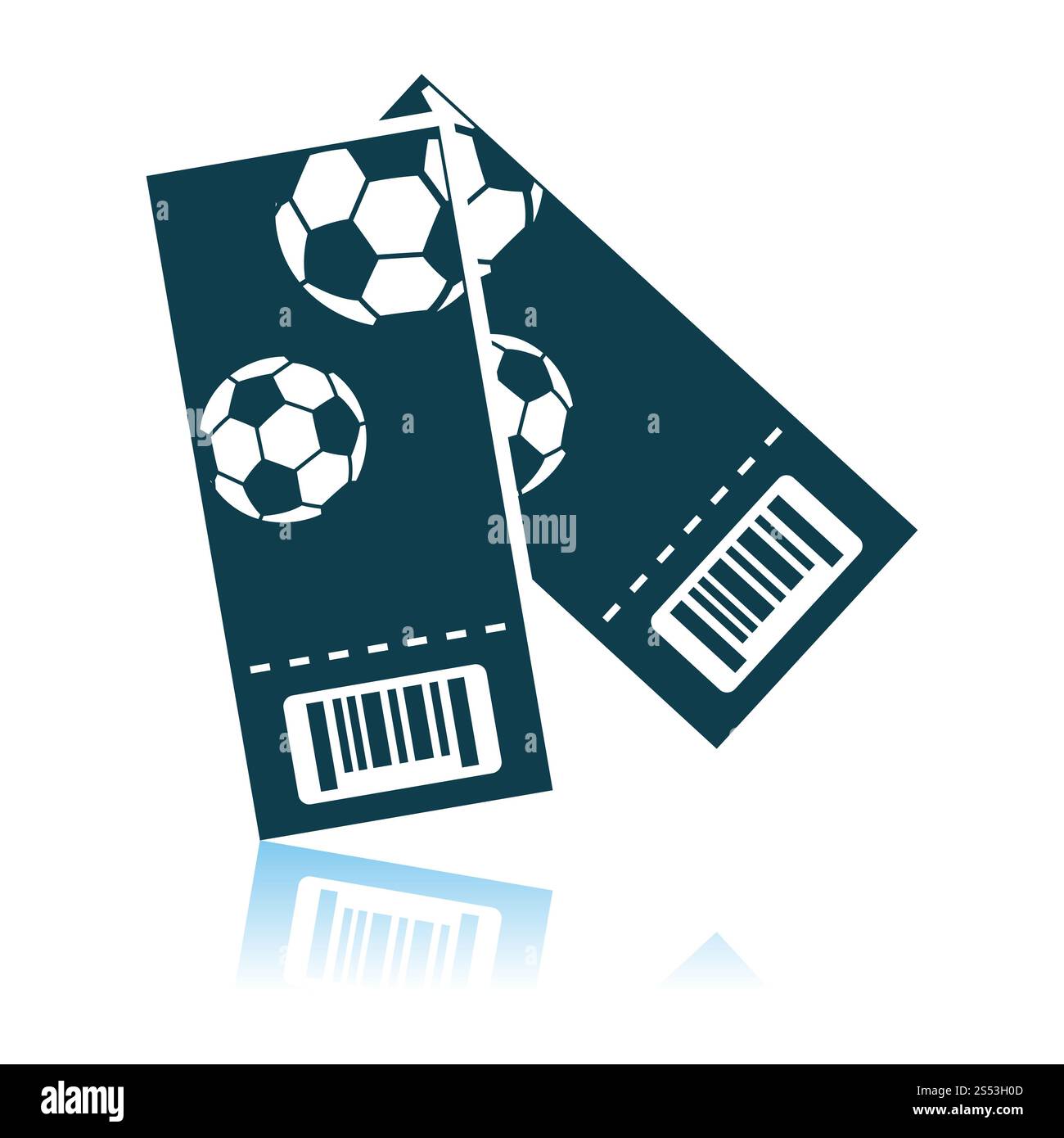 Two Football Tickets Icon. Shadow Reflection Design. Vector ...