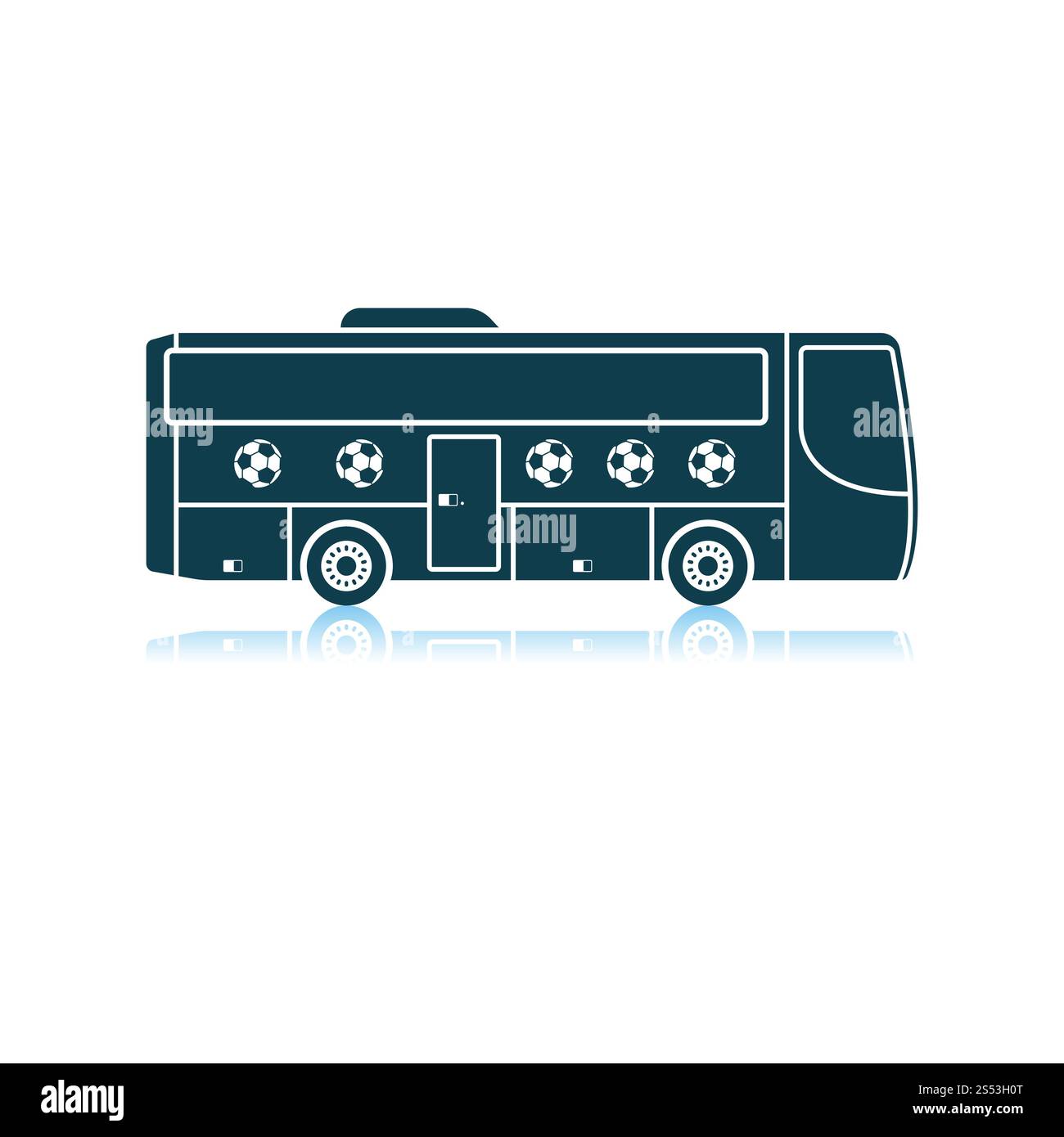 Football Fan Bus Icon. Shadow Reflection Design. Vector Illustration ...