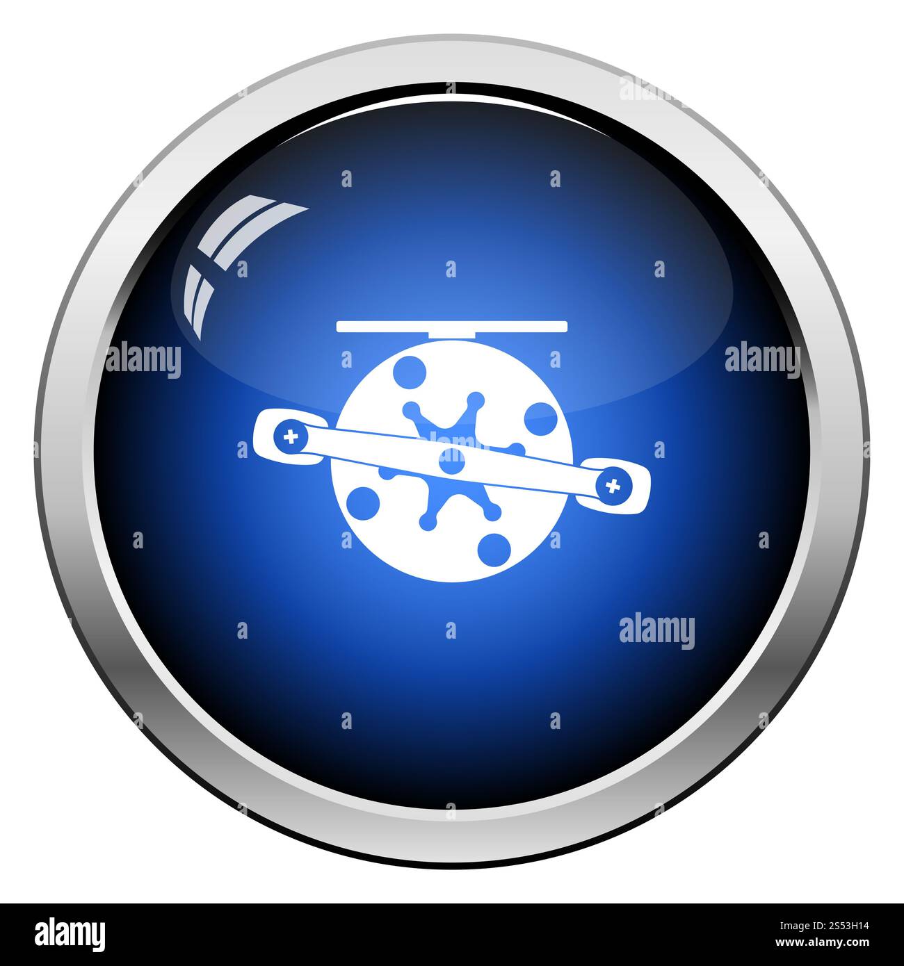 Icon Of Fishing Reel. Glossy Button Design. Vector Illustration Stock ...