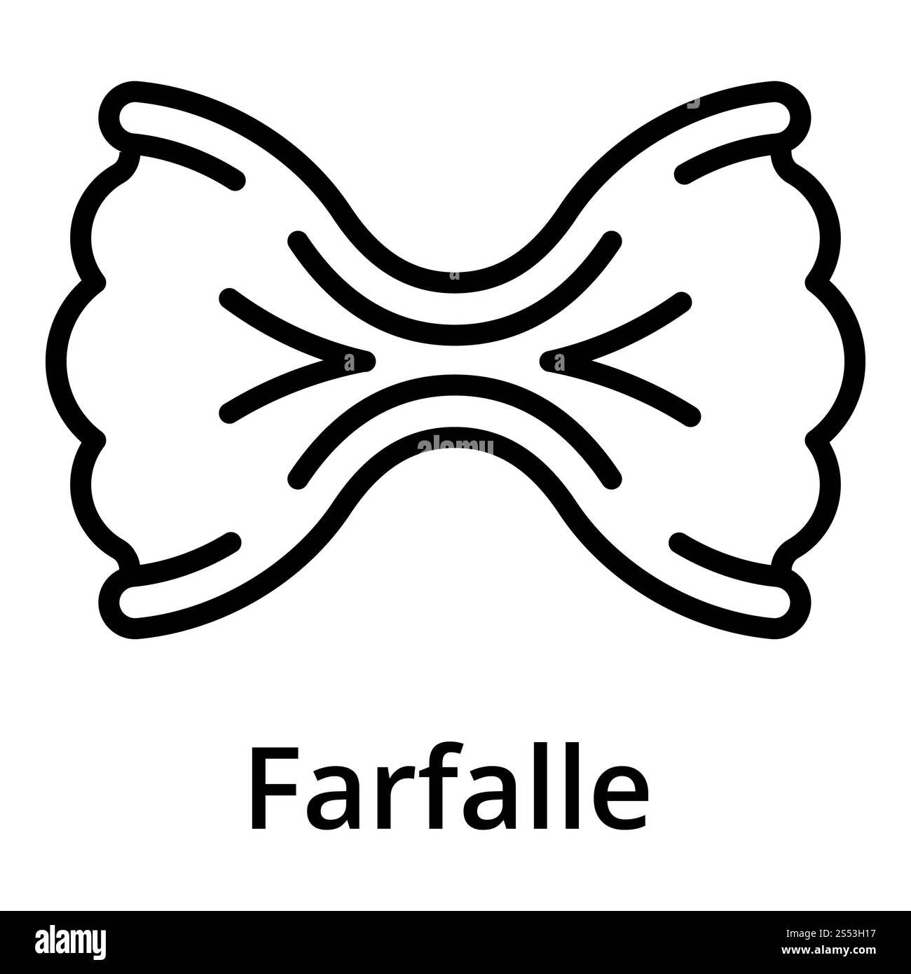 Farfalle icon. Outline farfalle vector icon for web design isolated on ...