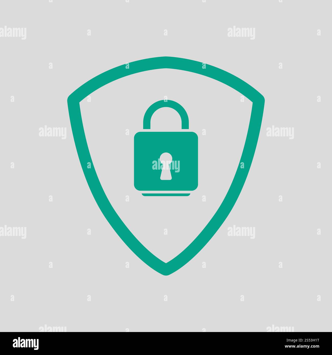 Data Security Icon. Green on Gray Background. Vector Illustration Stock ...