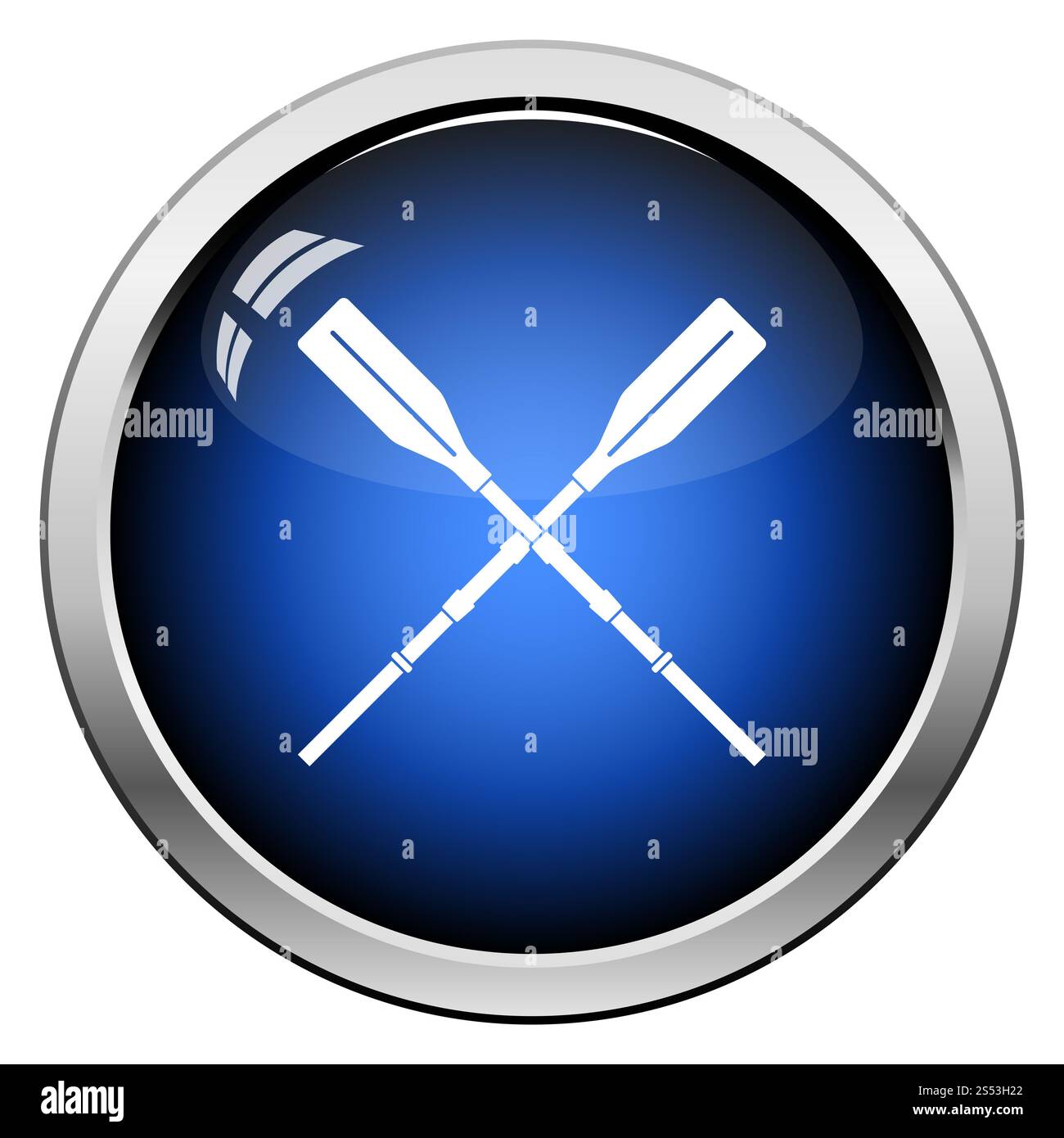 Icon Of Boat Oars. Glossy Button Design. Vector Illustration Stock ...