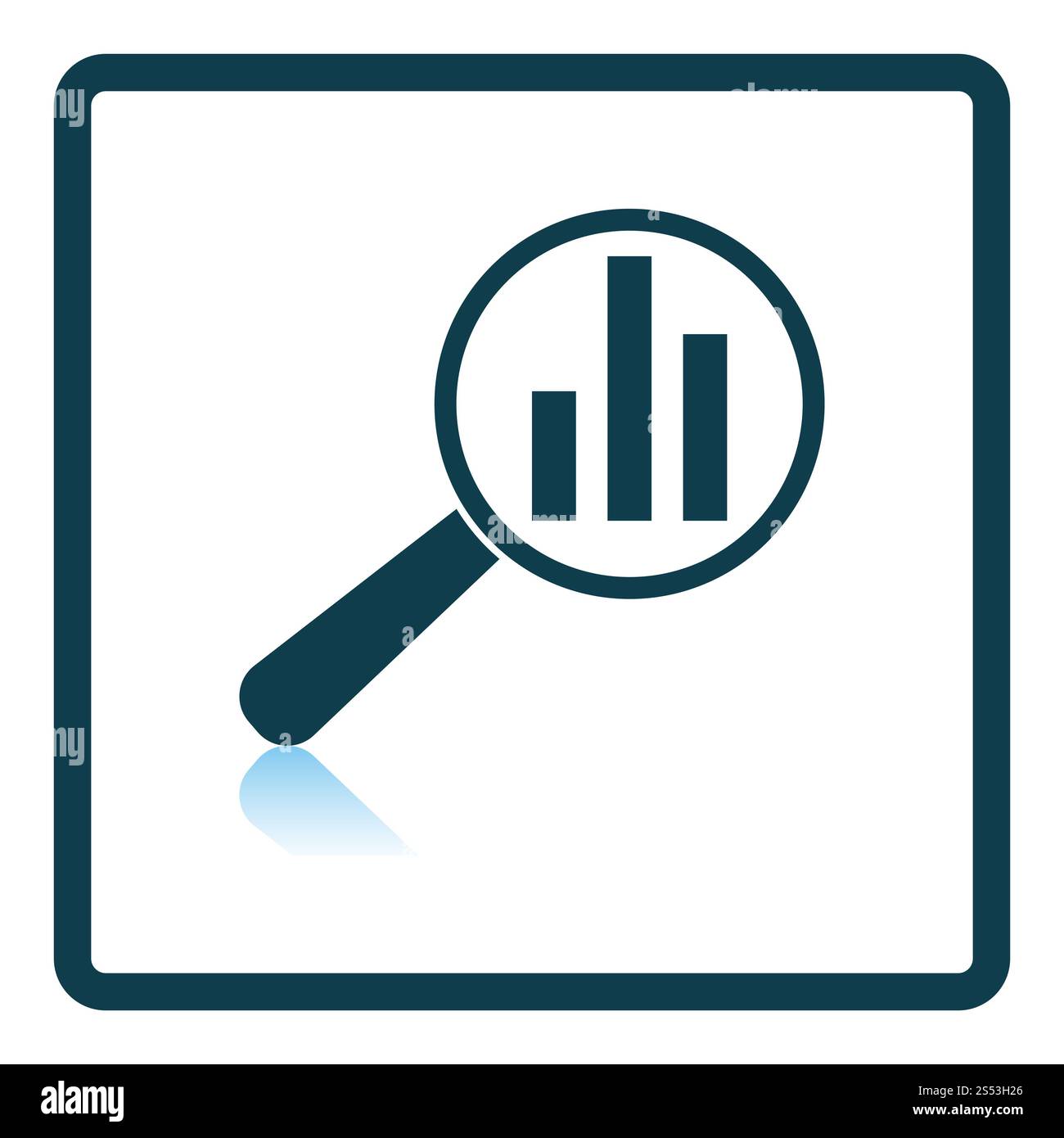 Analytics Icon. Square Shadow Reflection Design. Vector Illustration ...