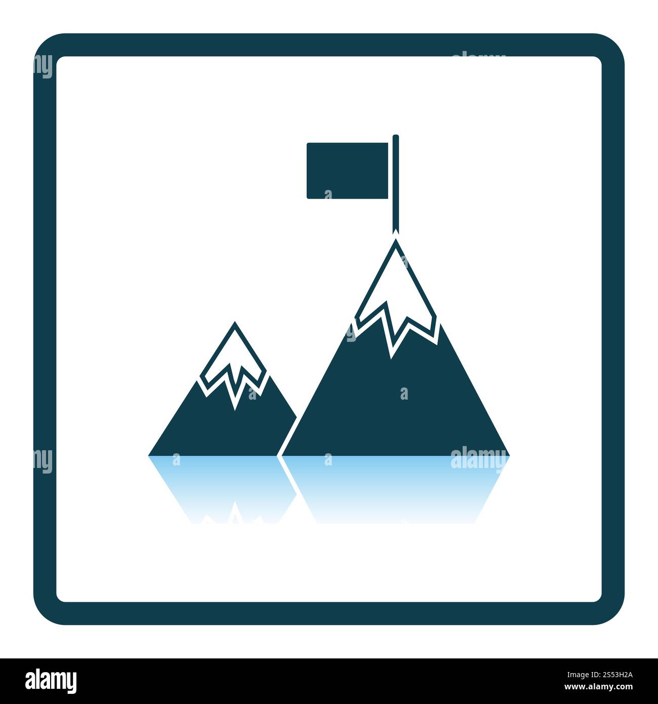 Mission Icon. Square Shadow Reflection Design. Vector Illustration ...