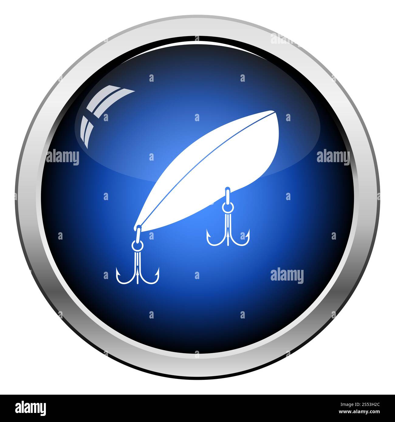 Icon Of Fishing Spoon. Glossy Button Design. Vector Illustration Stock ...