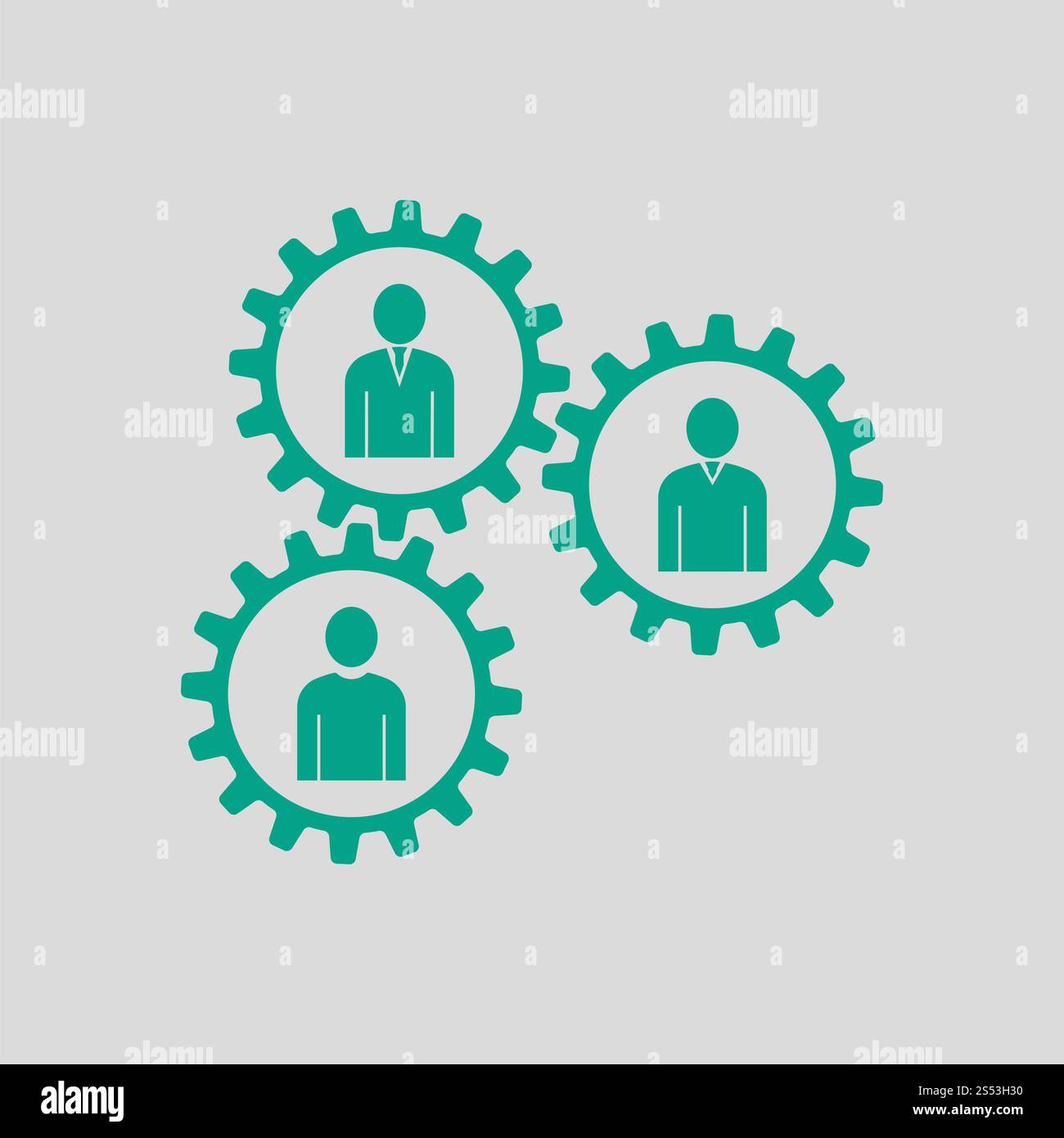 Teamwork Icon. Green on Gray Background. Vector Illustration Stock ...
