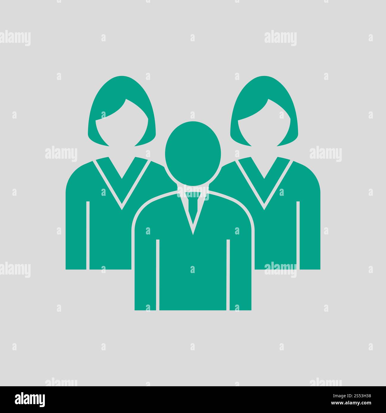 Corporate Team Icon. Green on Gray Background. Vector Illustration ...