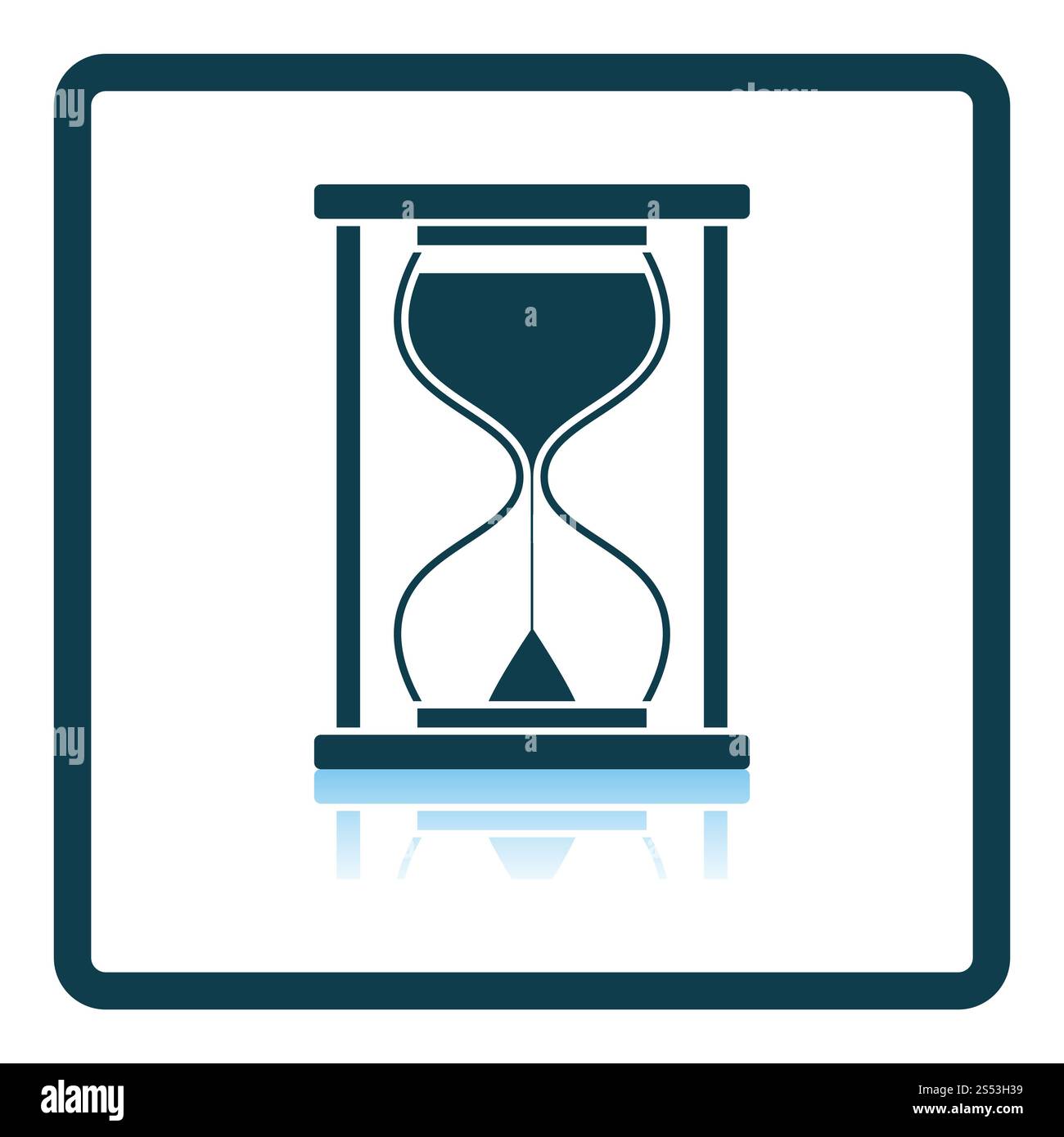 Hourglass Icon. Square Shadow Reflection Design. Vector Illustration ...