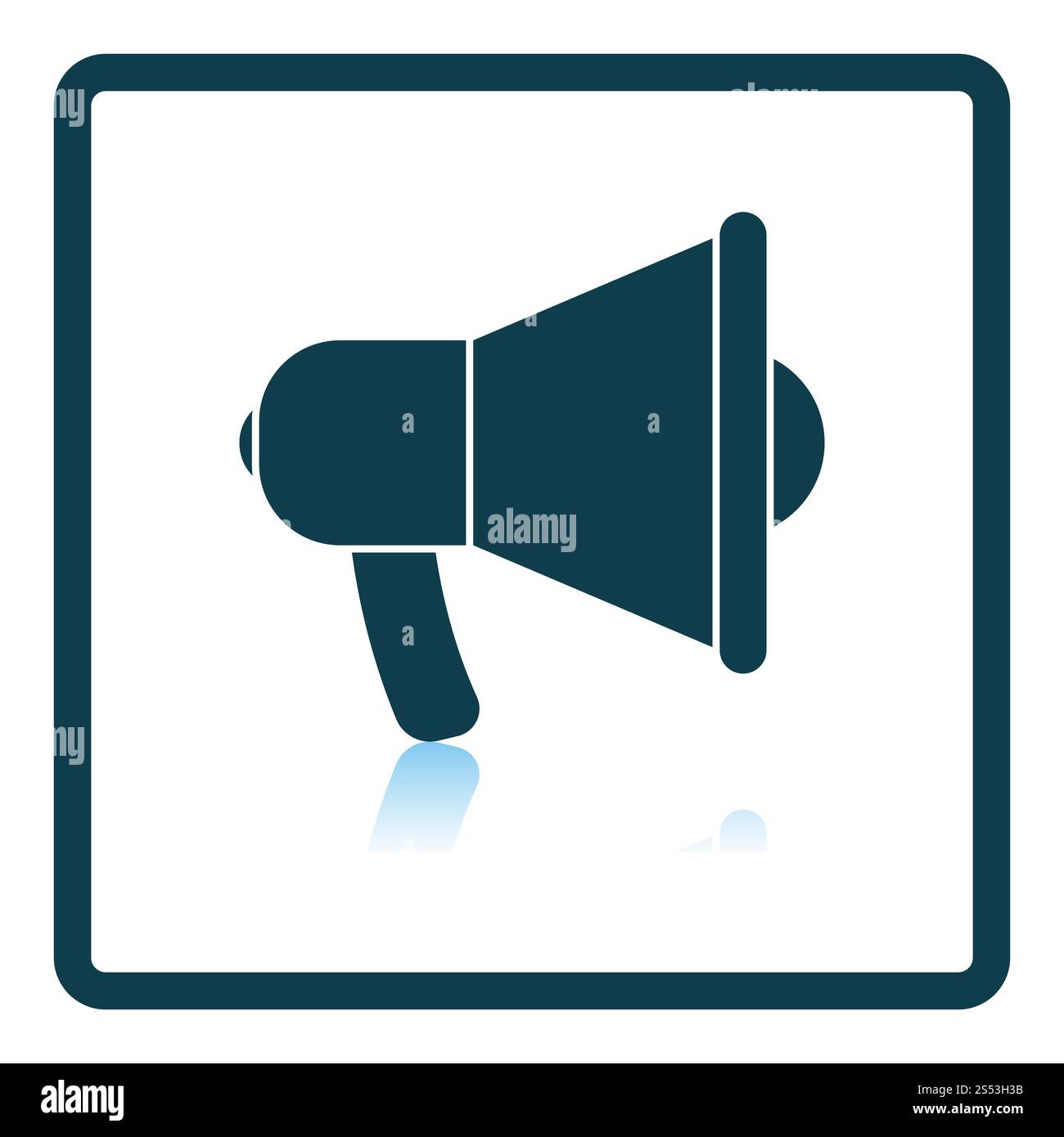 Promotion Megaphone Icon. Square Shadow Reflection Design. Vector ...