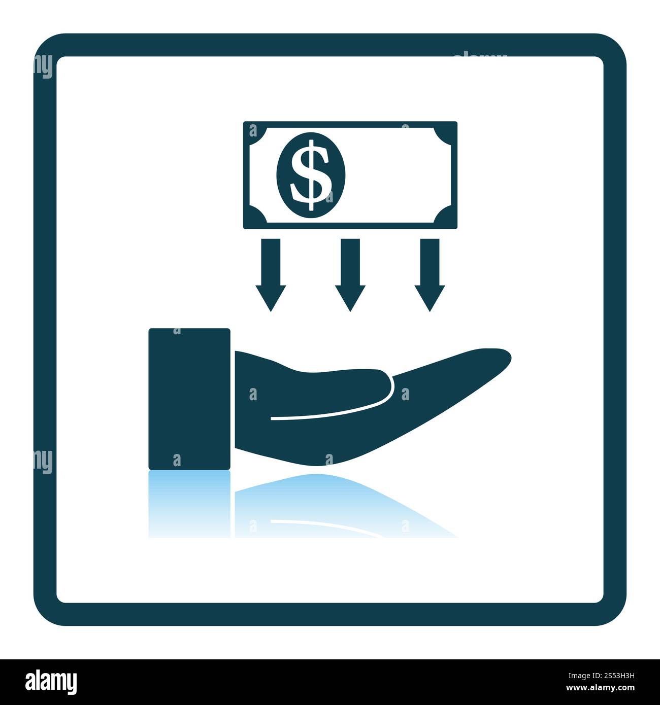 Return Investment Icon. Square Shadow Reflection Design. Vector ...