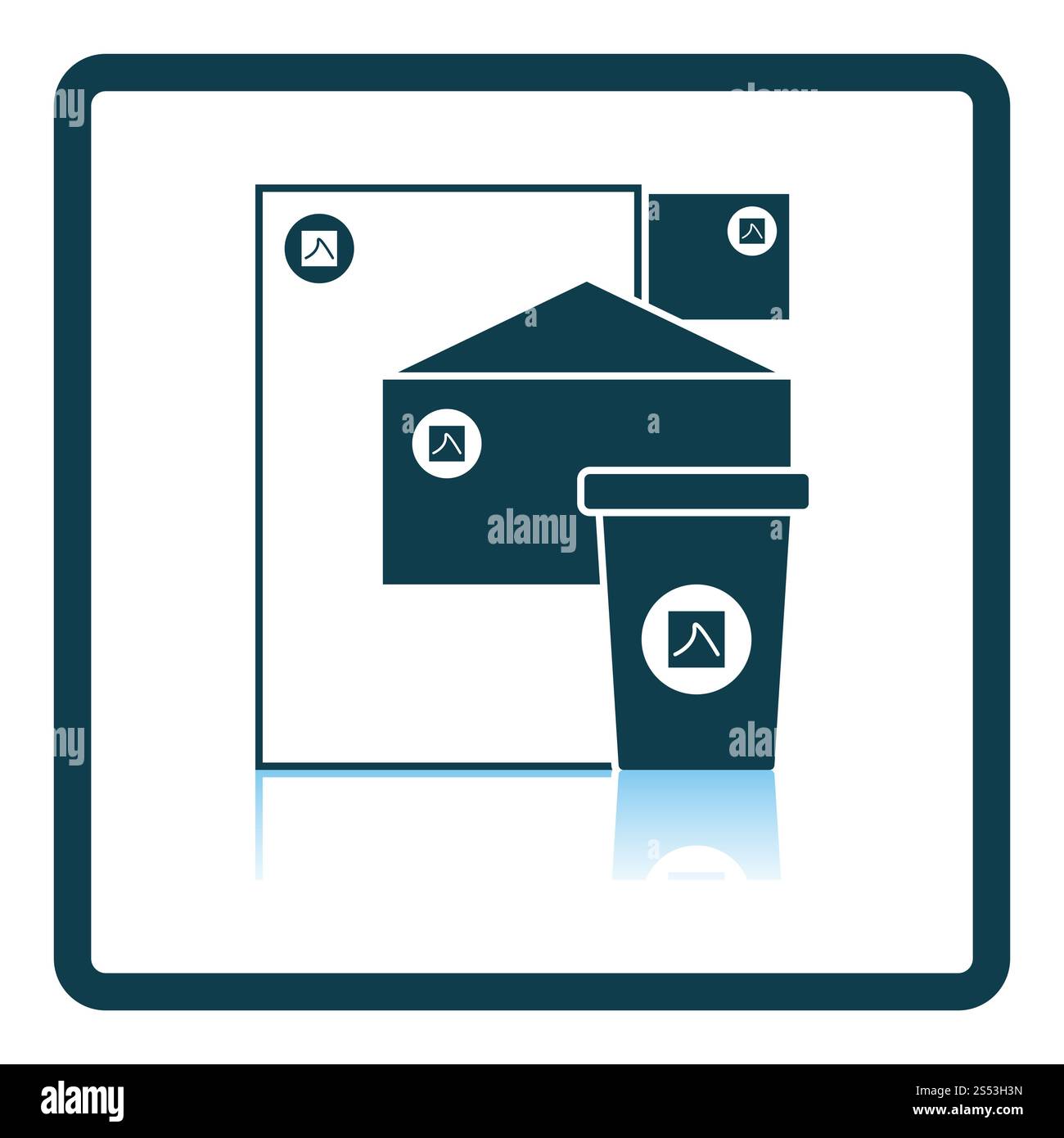 Branding Icon. Square Shadow Reflection Design. Vector Illustration ...
