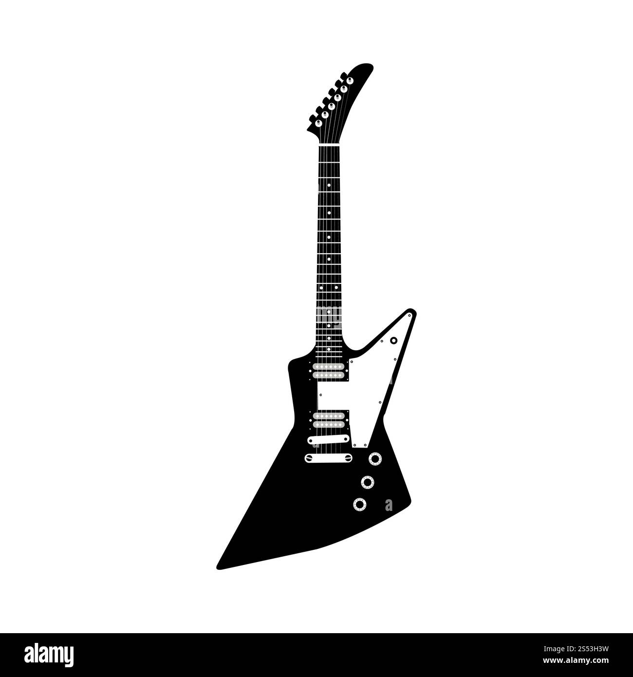 Electric Guitar String Musical Instrument Silhouette. Vector ...